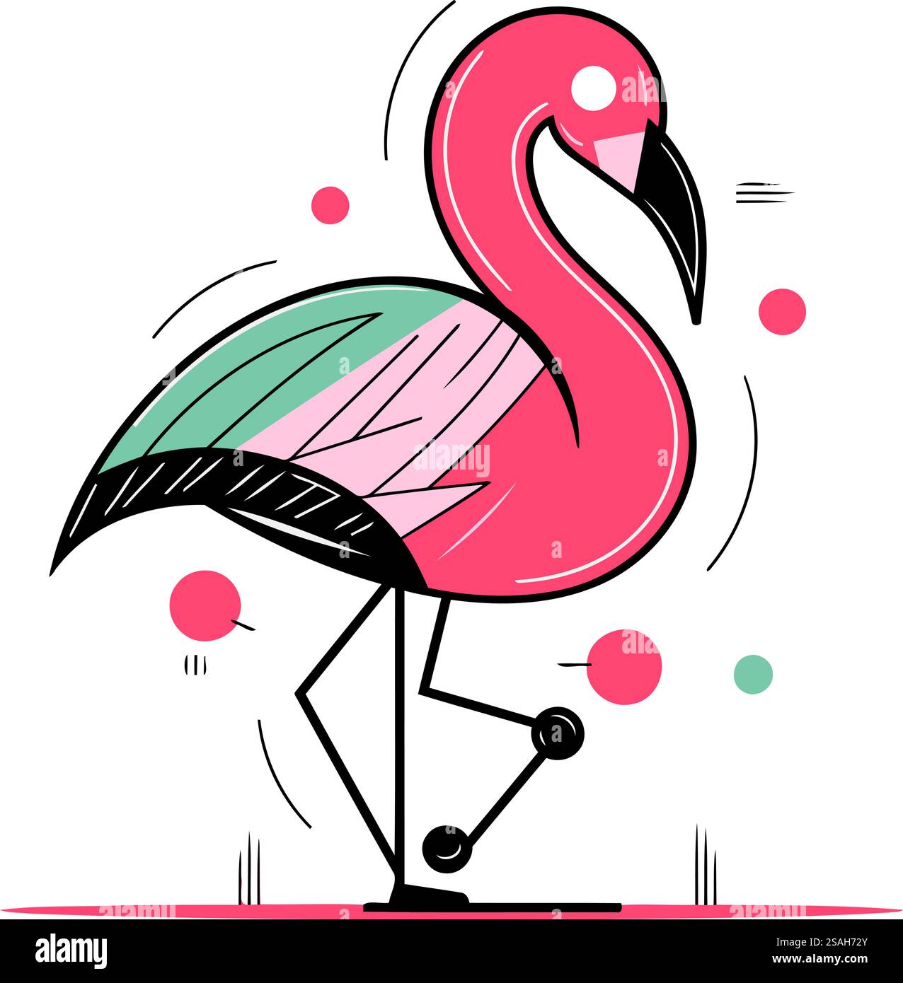 Flamingo vector illustration. Exotic bird in flat style Stock Vector ...