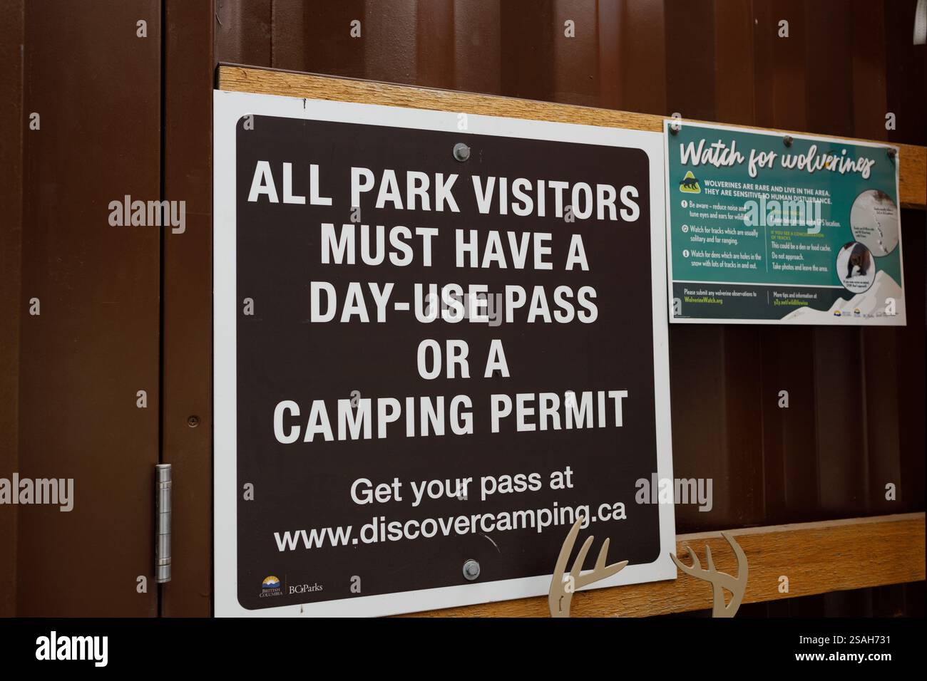 British Columbia,Canada - August 24,2022: Park entrance sign stating ...
