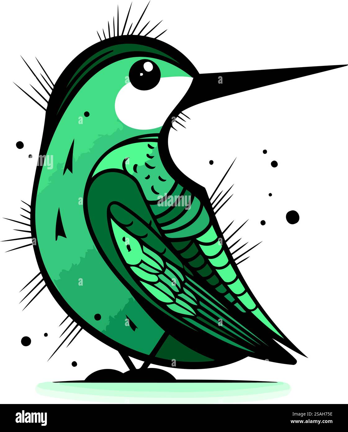 Cute cartoon hummingbird. Vector illustration isolated on white ...