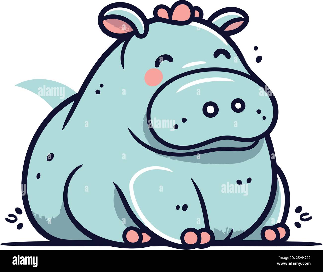 Hippopotamus. Cute cartoon character. Vector illustration Stock Vector ...
