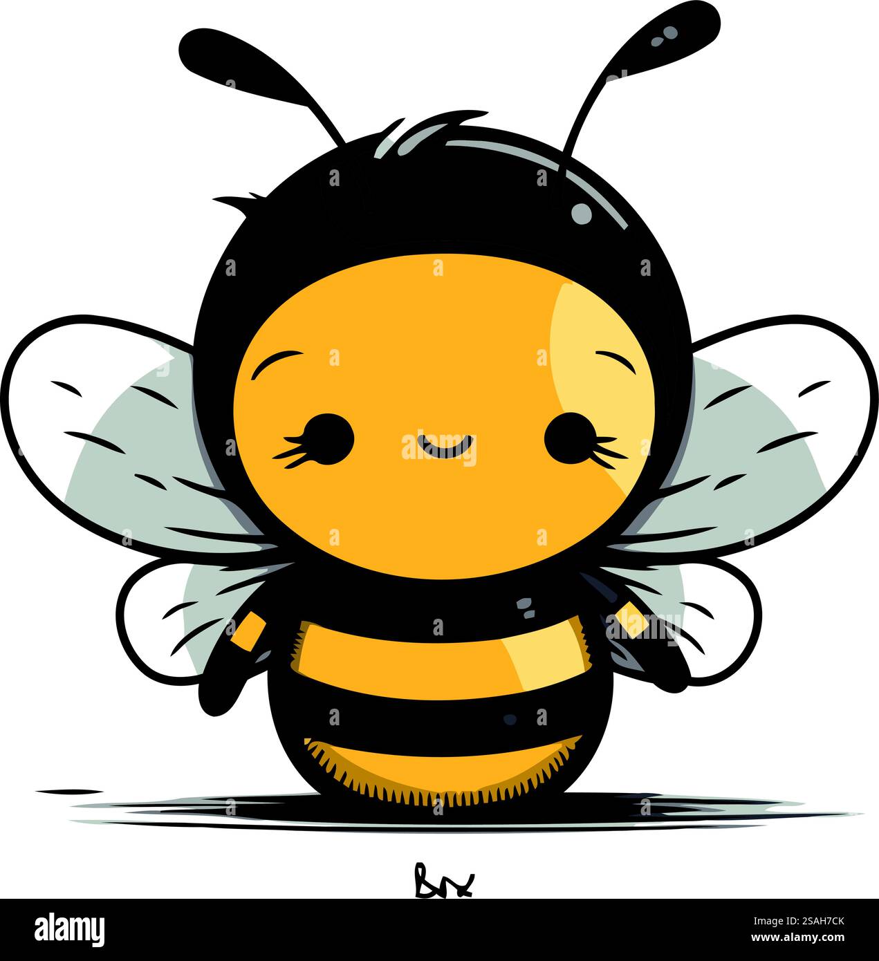 Cute cartoon bee. Vector illustration. Isolated on white background ...
