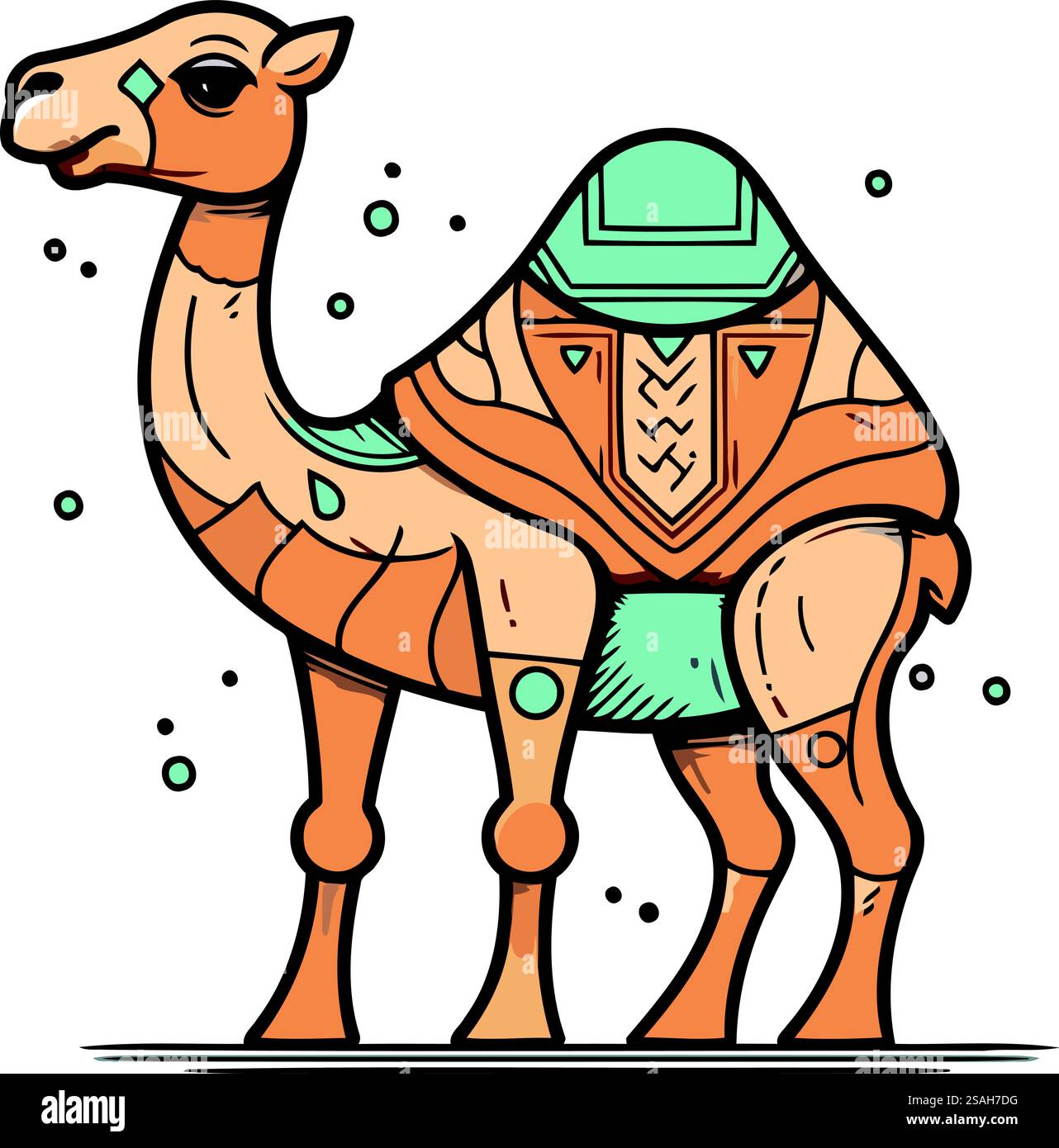 Camel. Vector illustration of a camel in a helmet and armor Stock ...