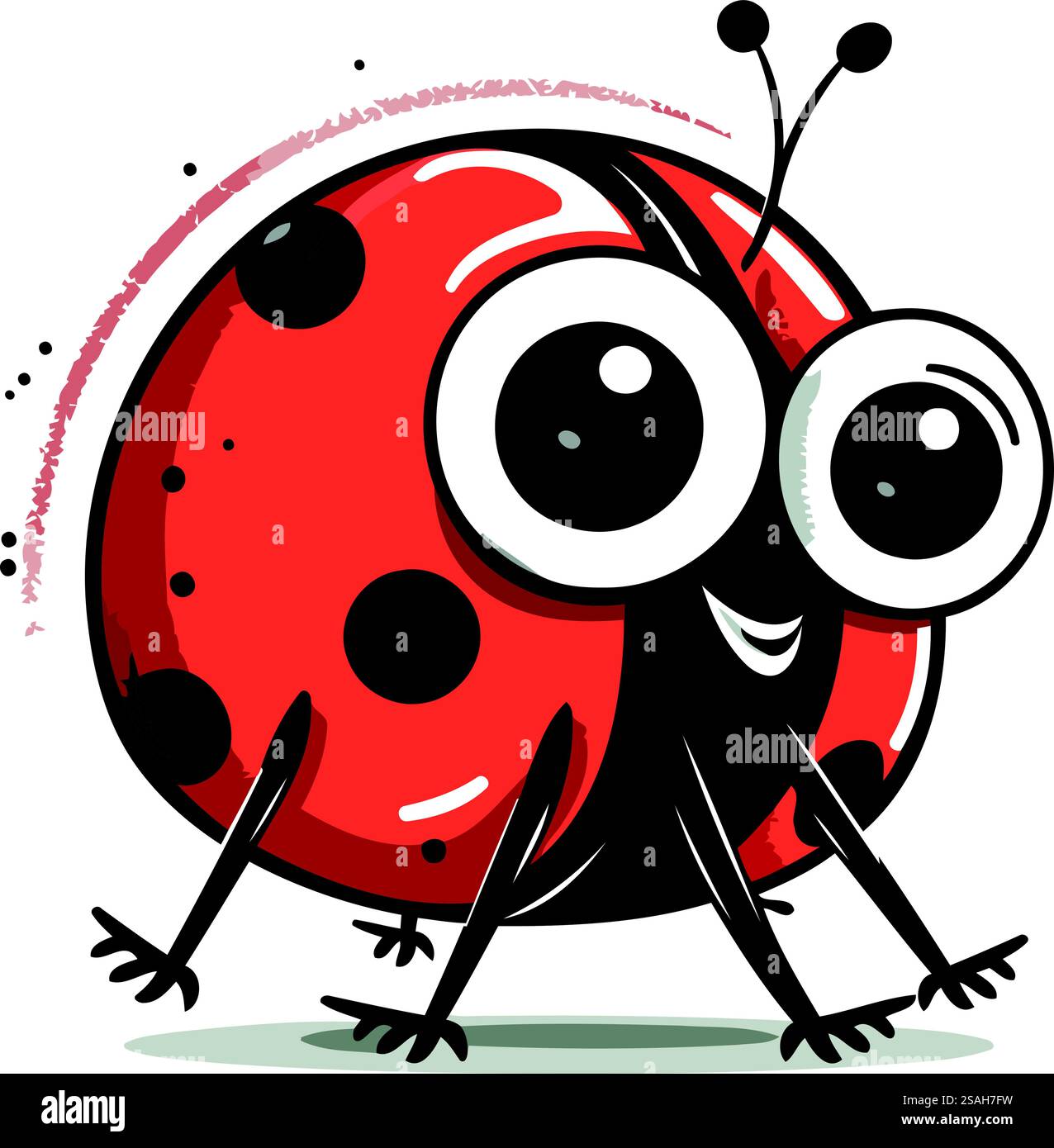 Cute cartoon ladybug. Vector illustration isolated on white background ...