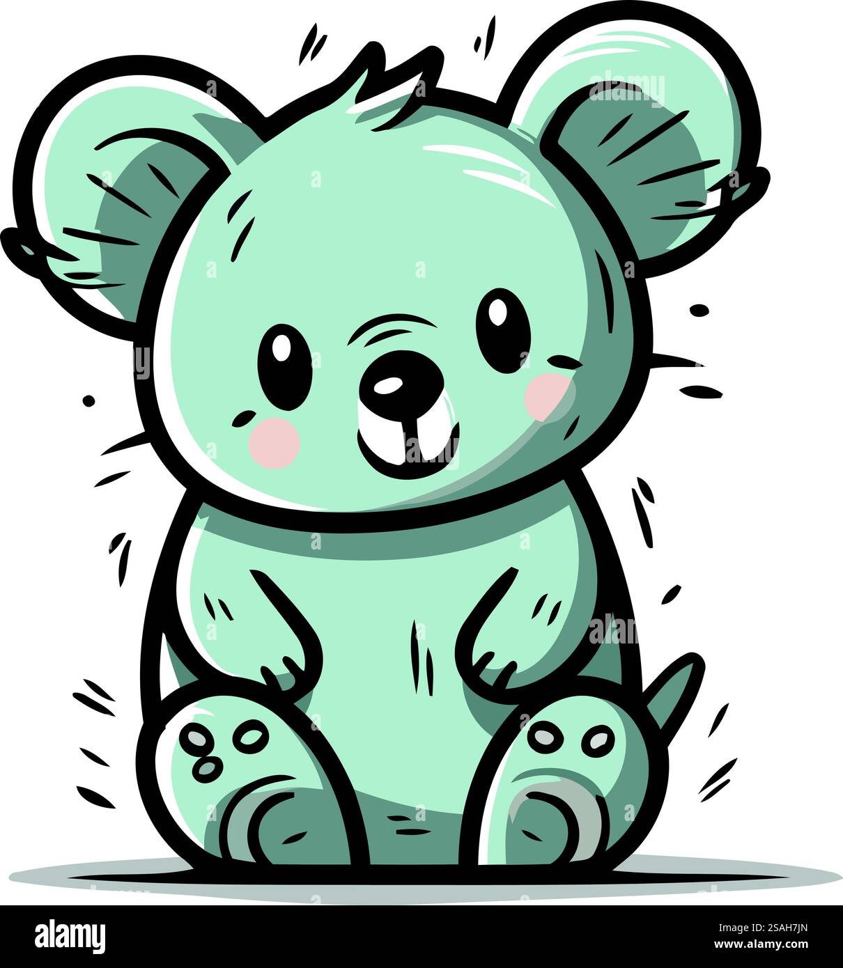 Cute cartoon koala sitting on the ground. Vector illustration Stock ...