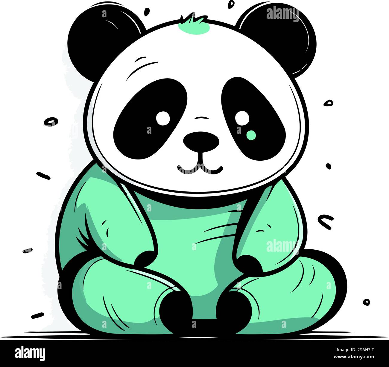Cute cartoon panda bear. Vector illustration on white background Stock ...