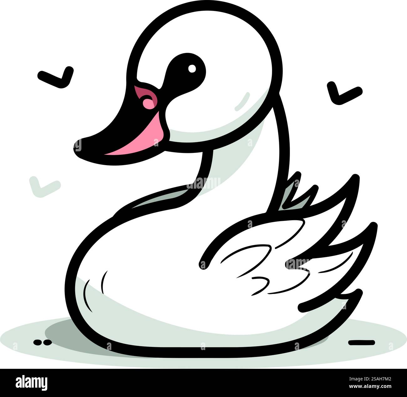 Swan Cartoon Vector Illustration. Isolated On White Background Stock ...