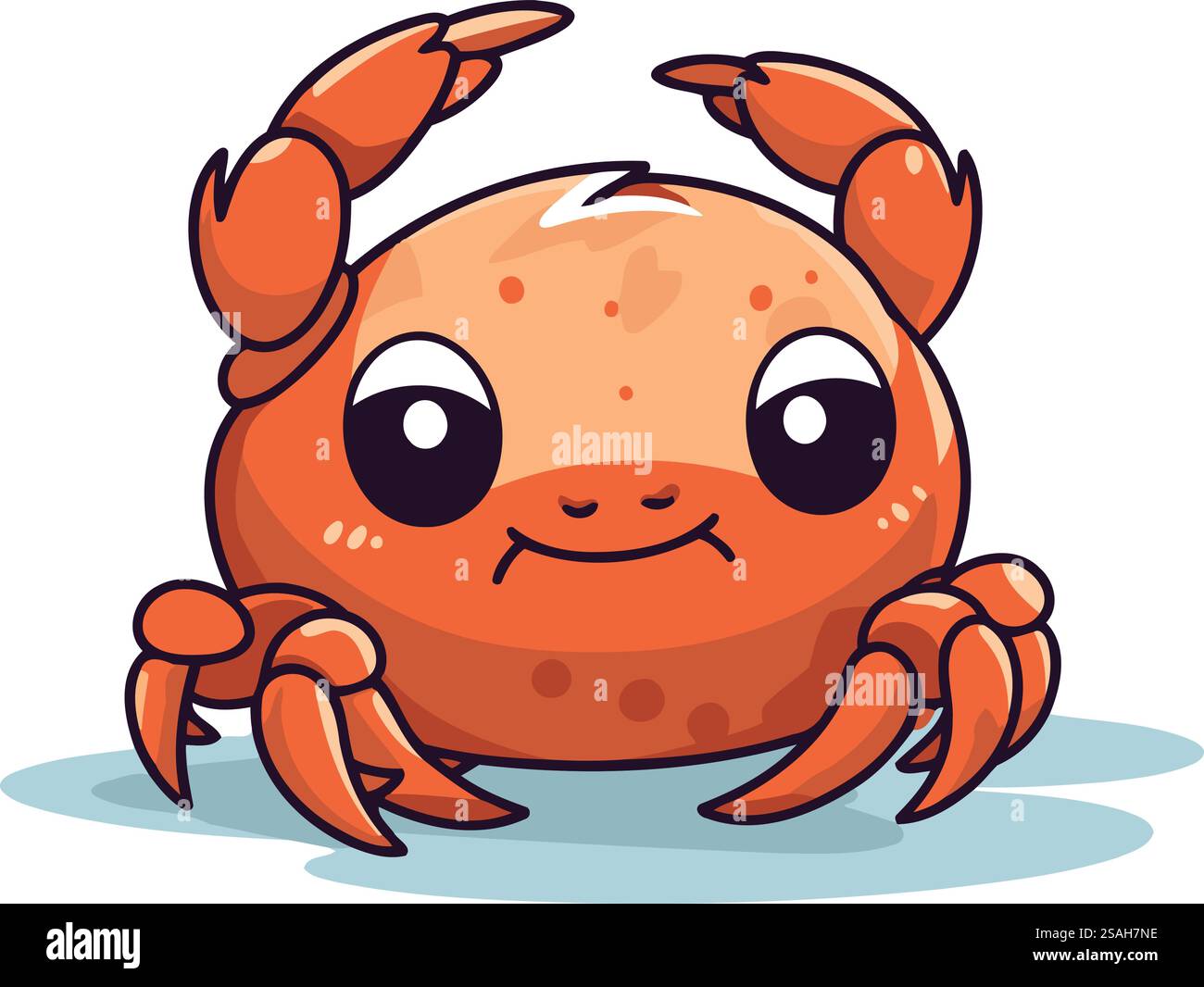 Cute cartoon crab character. Vector illustration isolated on white ...