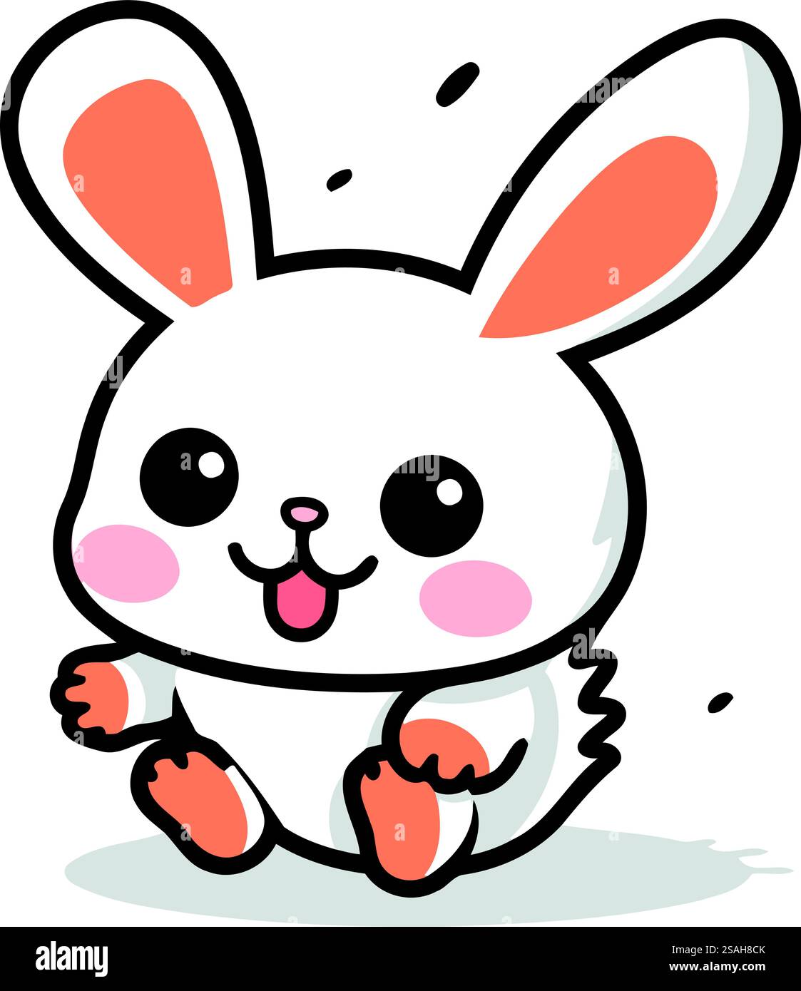 Cute bunny cartoon character. Vector illustration in a flat style Stock ...