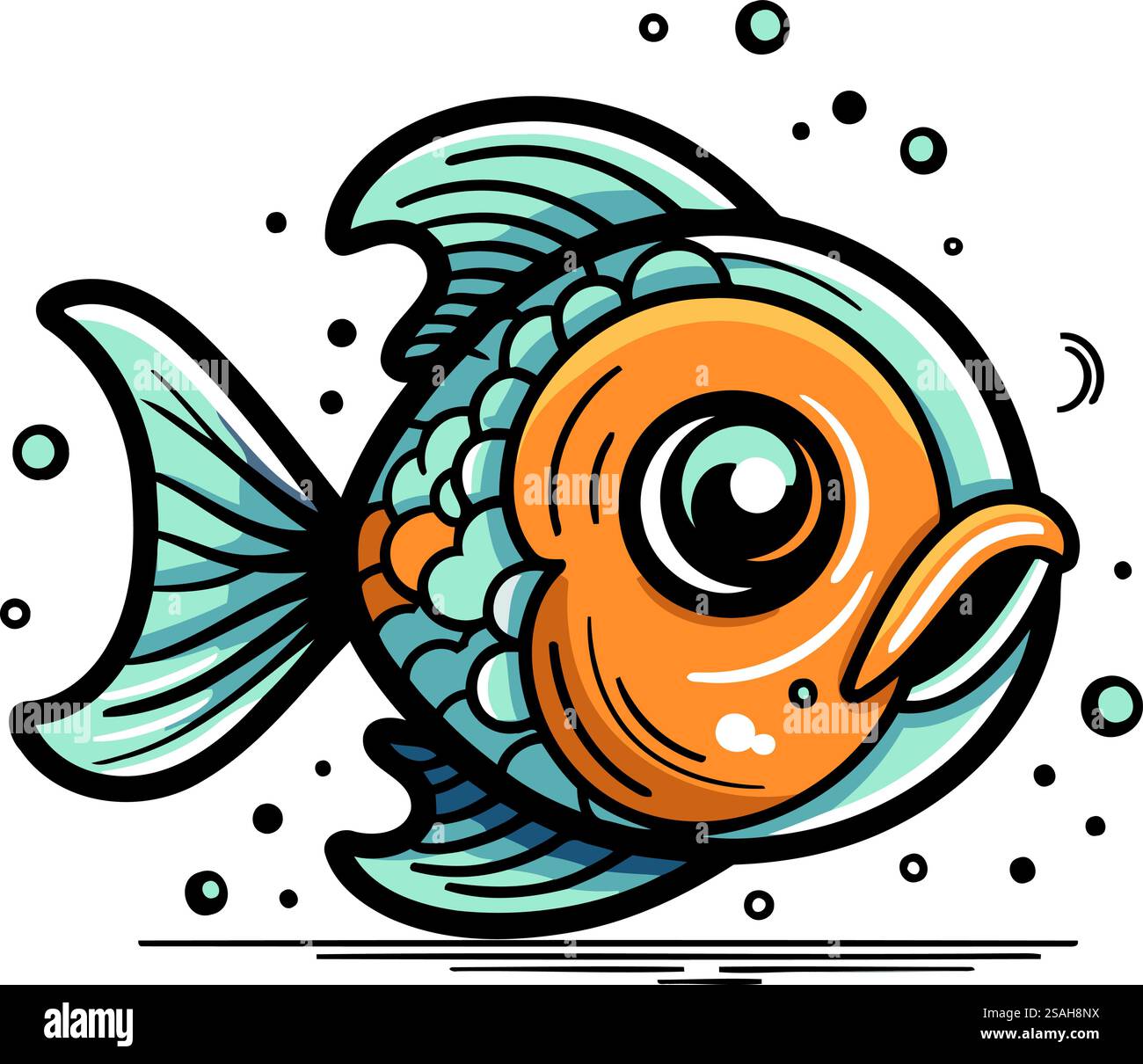 Cartoon fish. Vector illustration. Isolated on white background Stock ...