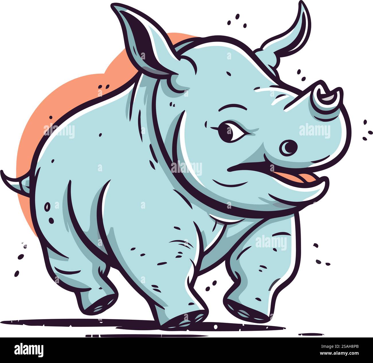Cartoon rhinoceros. Vector illustration for your design Stock Vector ...