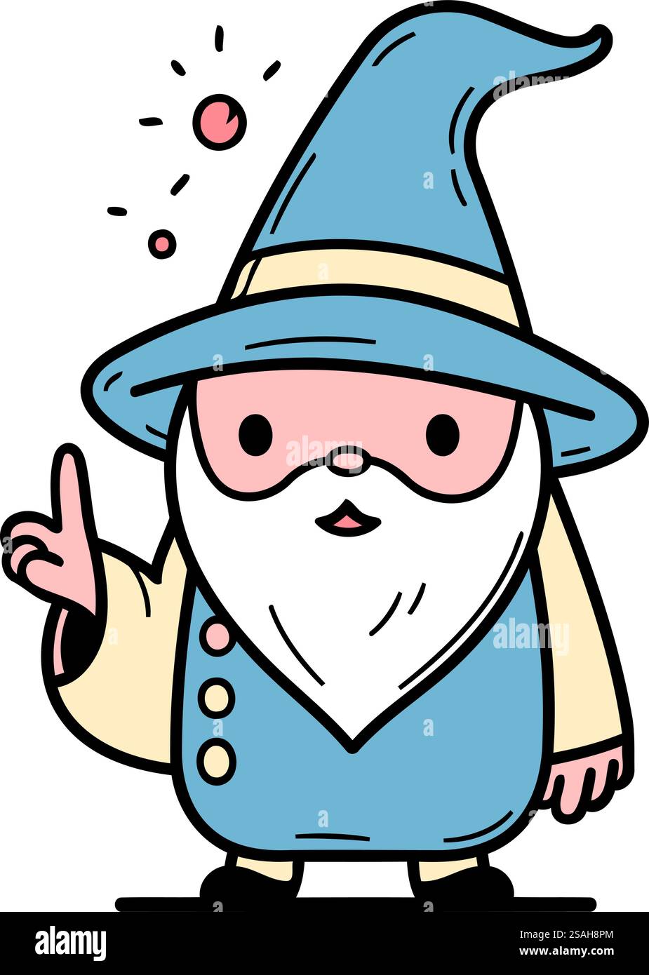 Cartoon wizard. Vector illustration of a wizard in a flat style Stock ...
