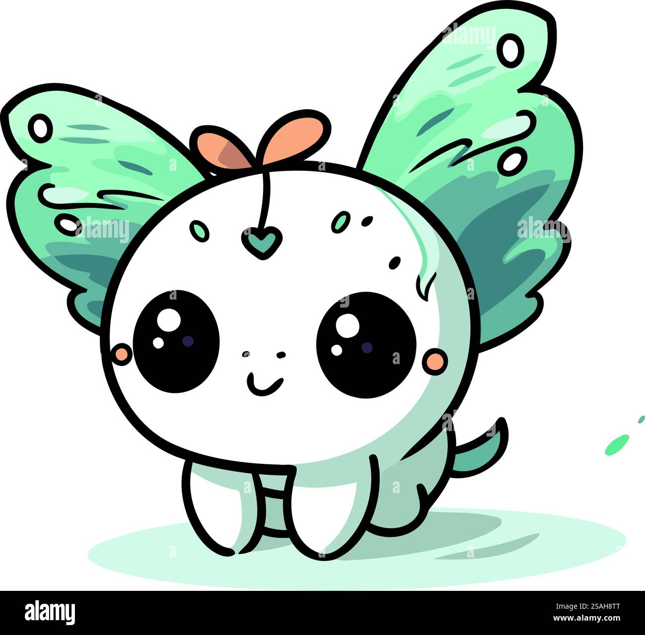 Cute cartoon butterfly. Vector illustration isolated on a white ...