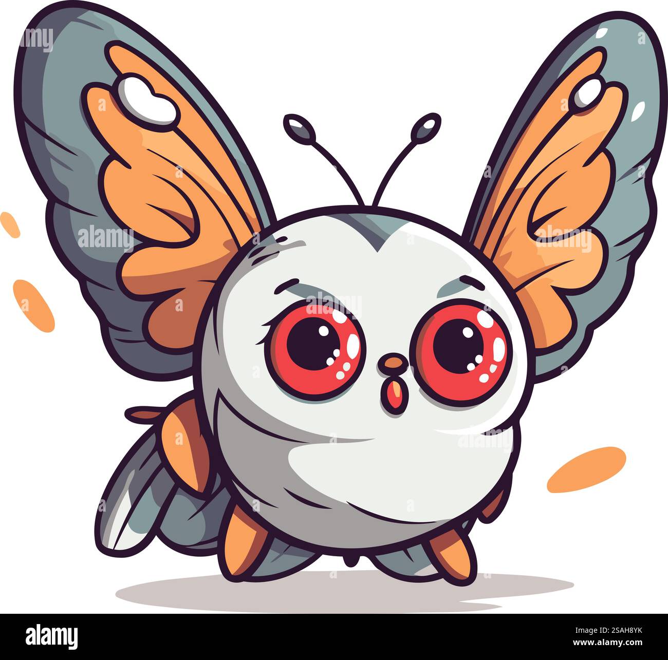 Cute Butterfly Cartoon Mascot Character. Vector Illustration Stock ...