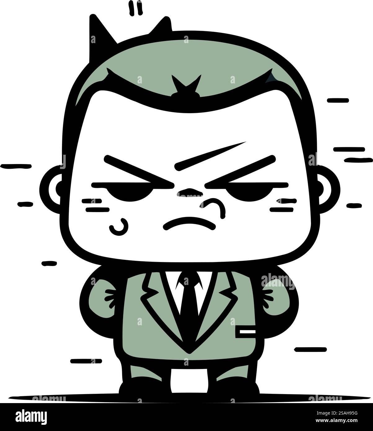 Angry Cartoon Businessman Vector Illustration Stock Vector Image & Art ...