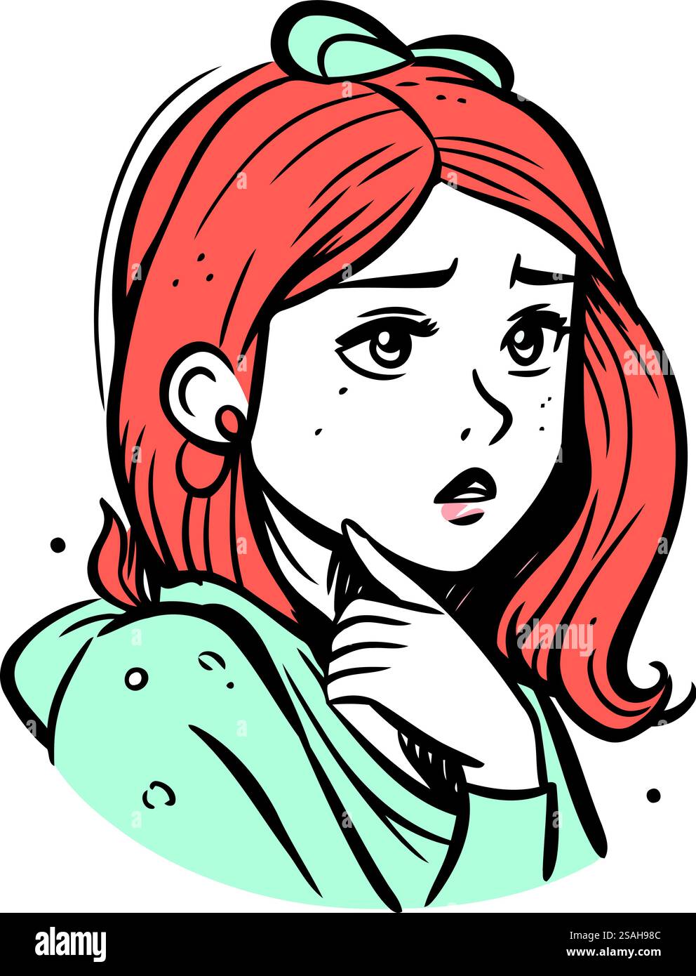 Illustration of a sad girl. Vector illustration of a sad girl Stock ...