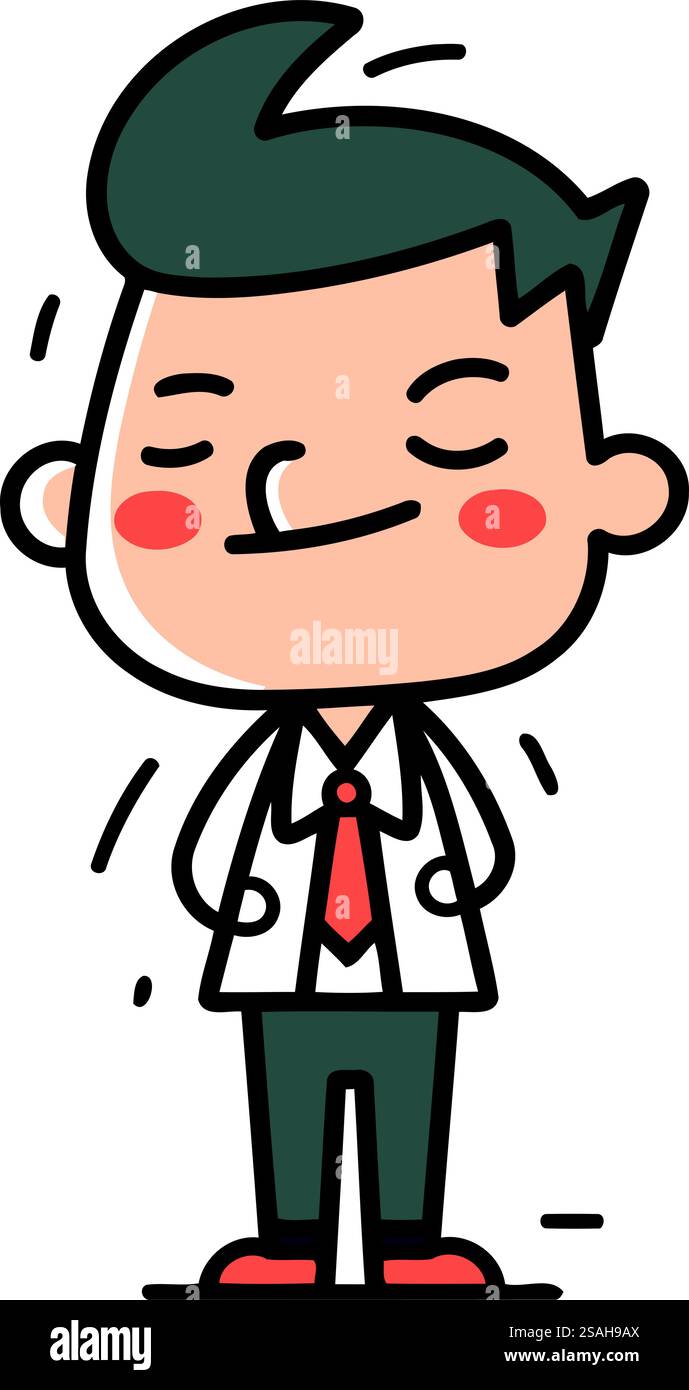 Smiling Doctor Cartoon Vector Illustration Stock Vector Image & Art - Alamy