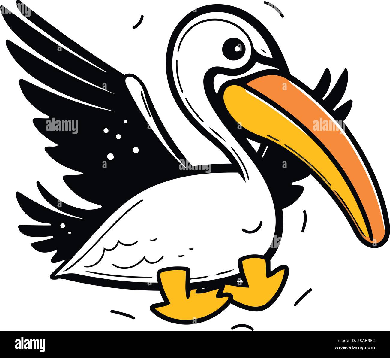 Pelican vector illustration. Isolated on white background Stock Vector ...