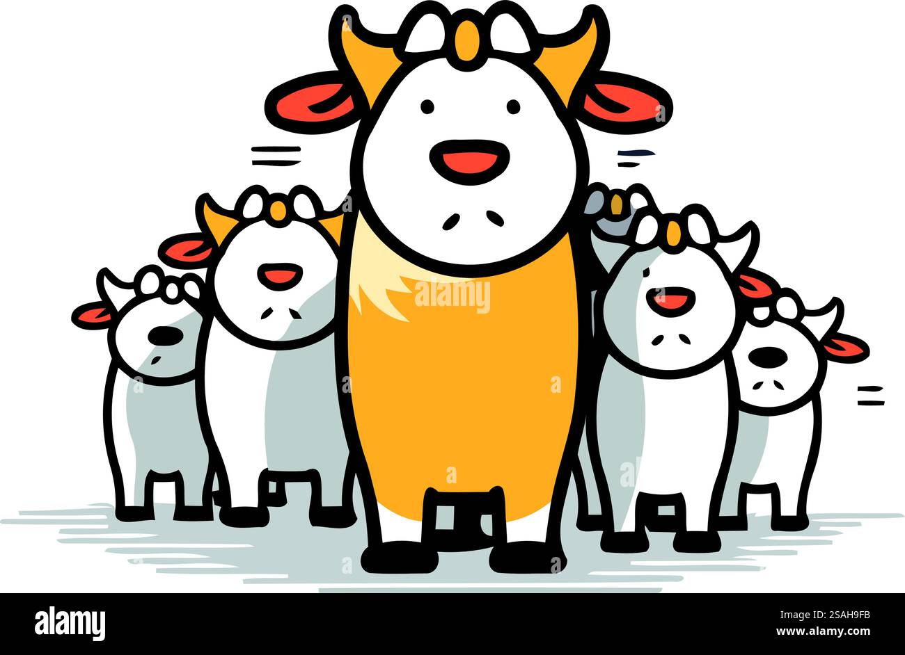 Cute cow family. Vector illustration of a cute cow family Stock Vector ...