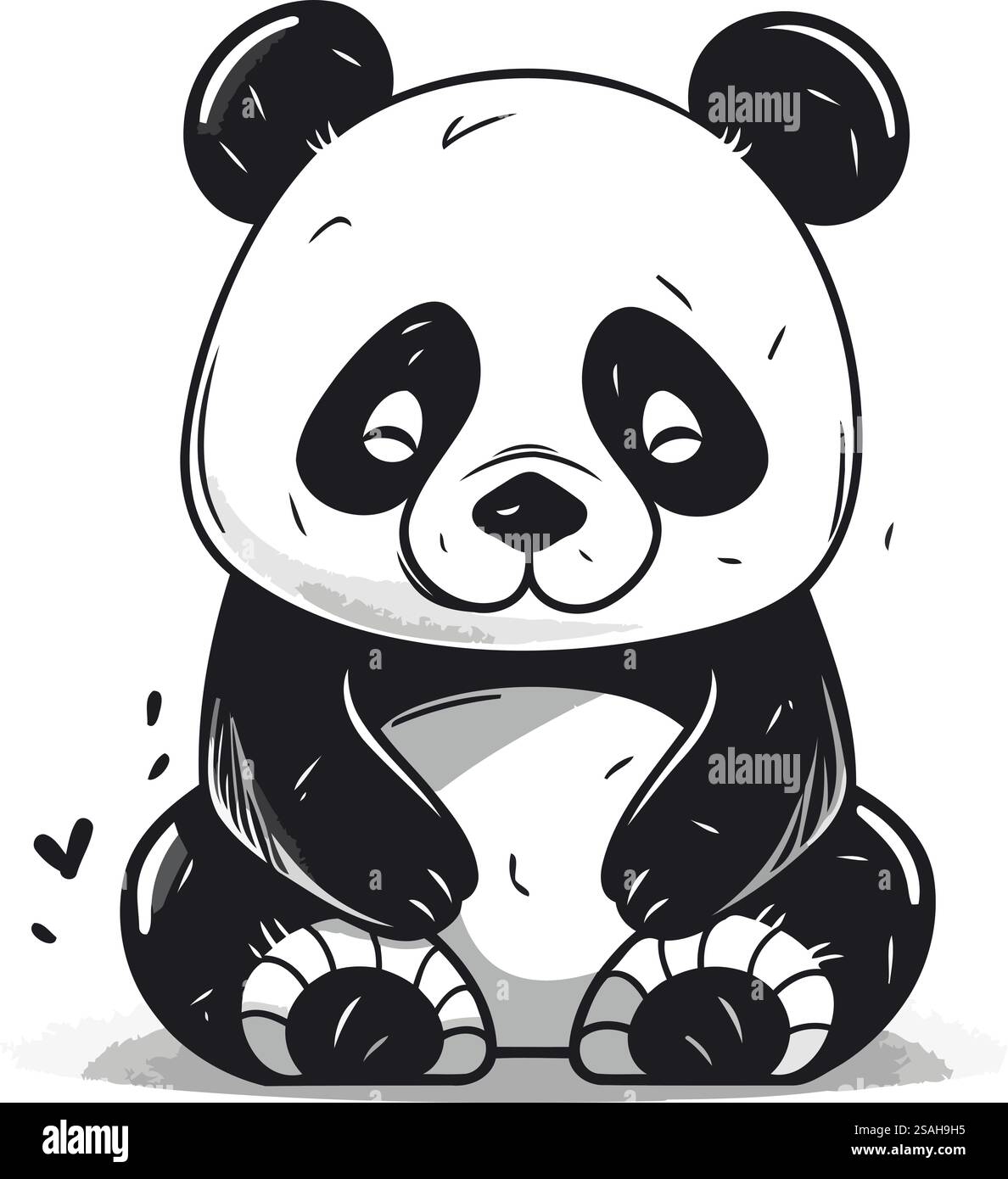 Panda sitting. Cute cartoon panda bear. Vector illustration Stock ...