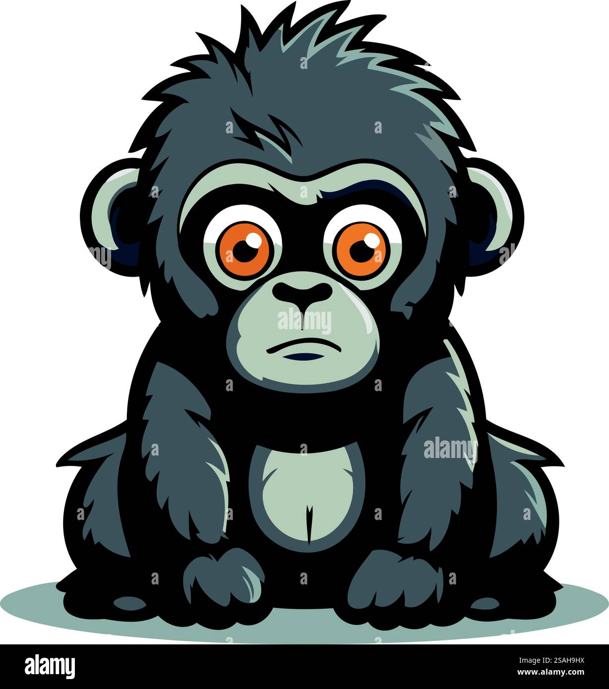 Chimpanzee on a white background. Vector cartoon illustration Stock ...