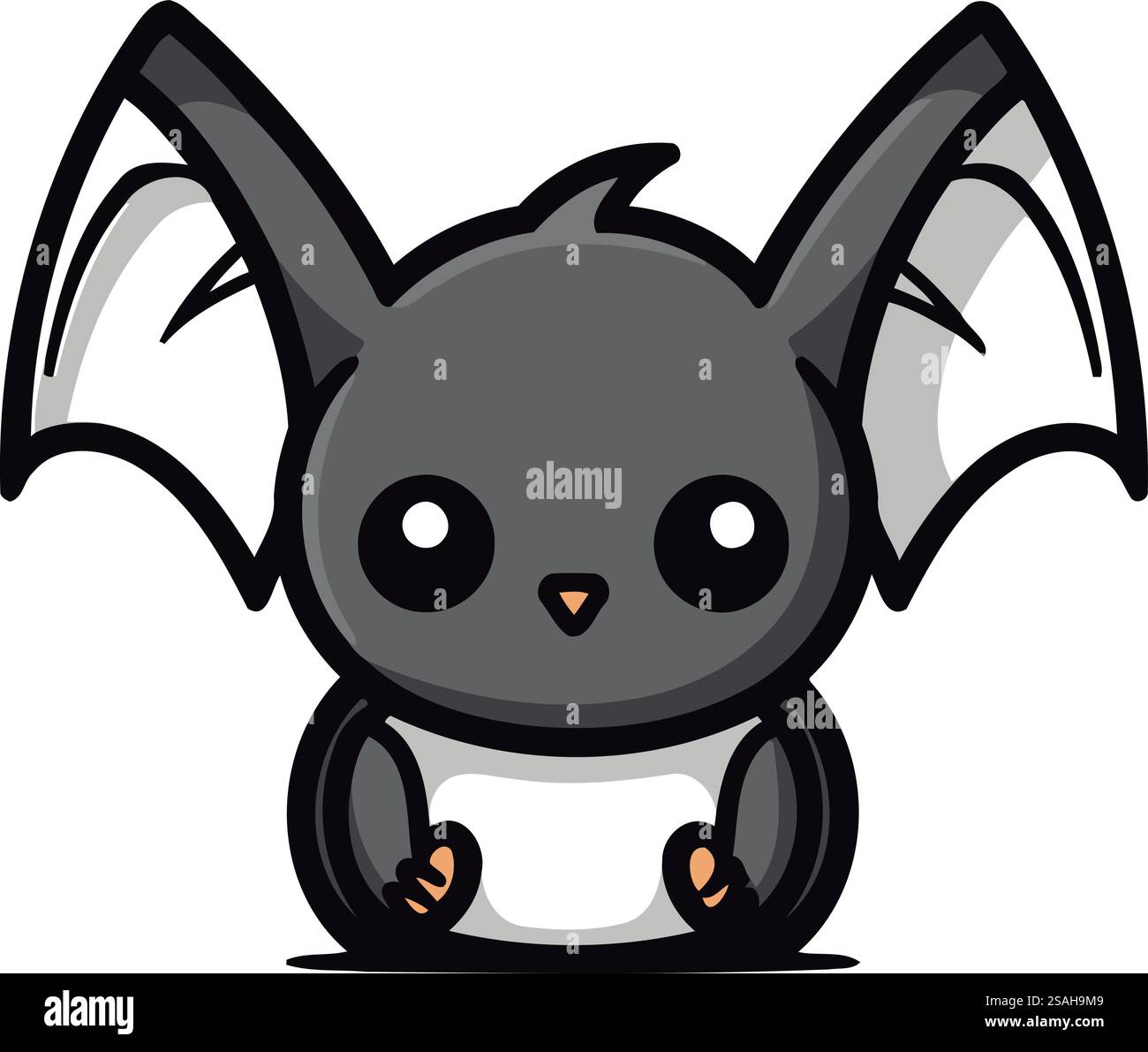 Cute cartoon bat isolated on a white background. Vector illustration ...