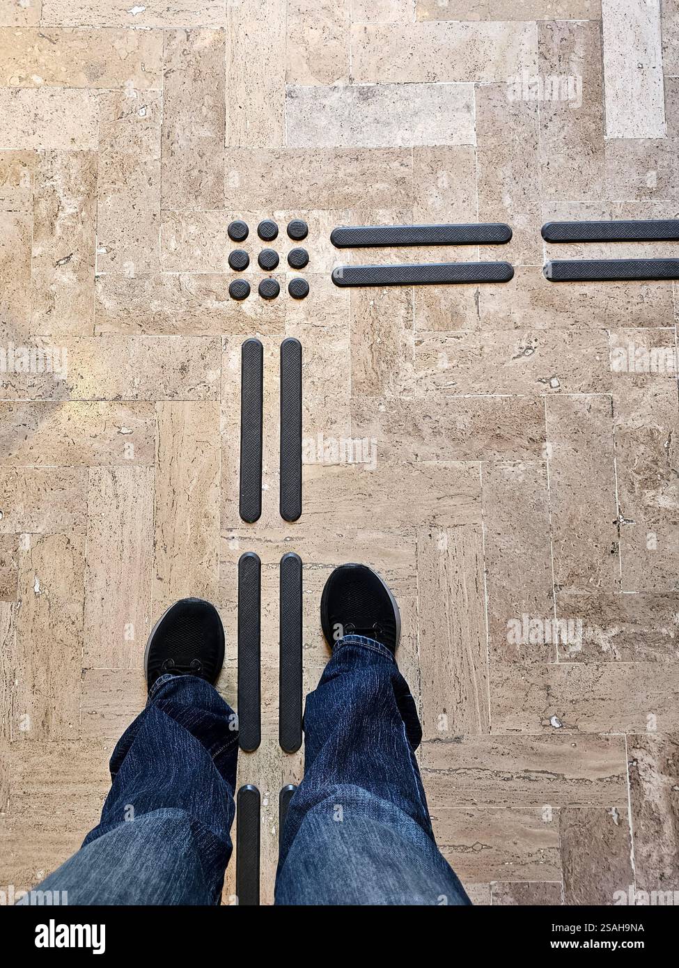 Path for blind or low vision with a textured podotactile surface, so ...