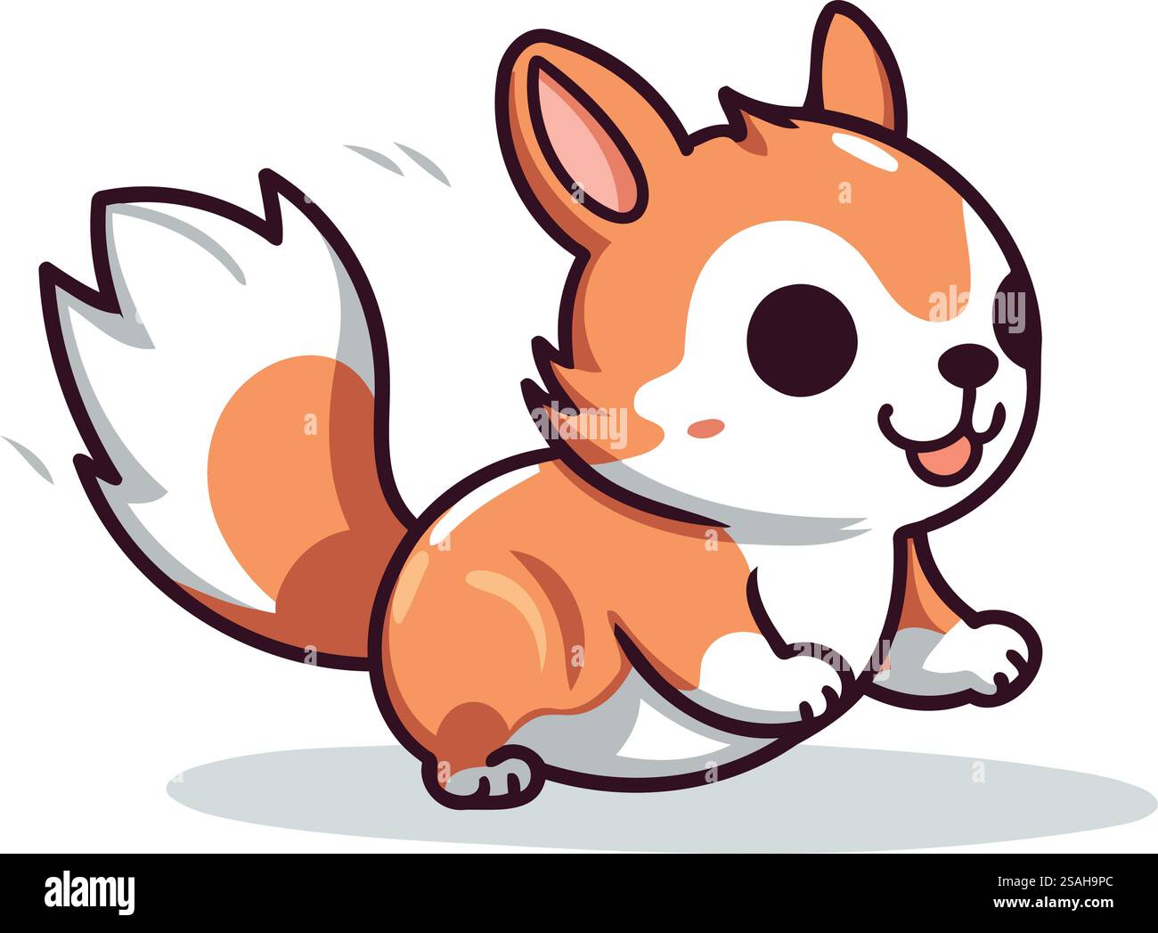 Cute little dog cartoon character vector illustration. Cute pet animal ...