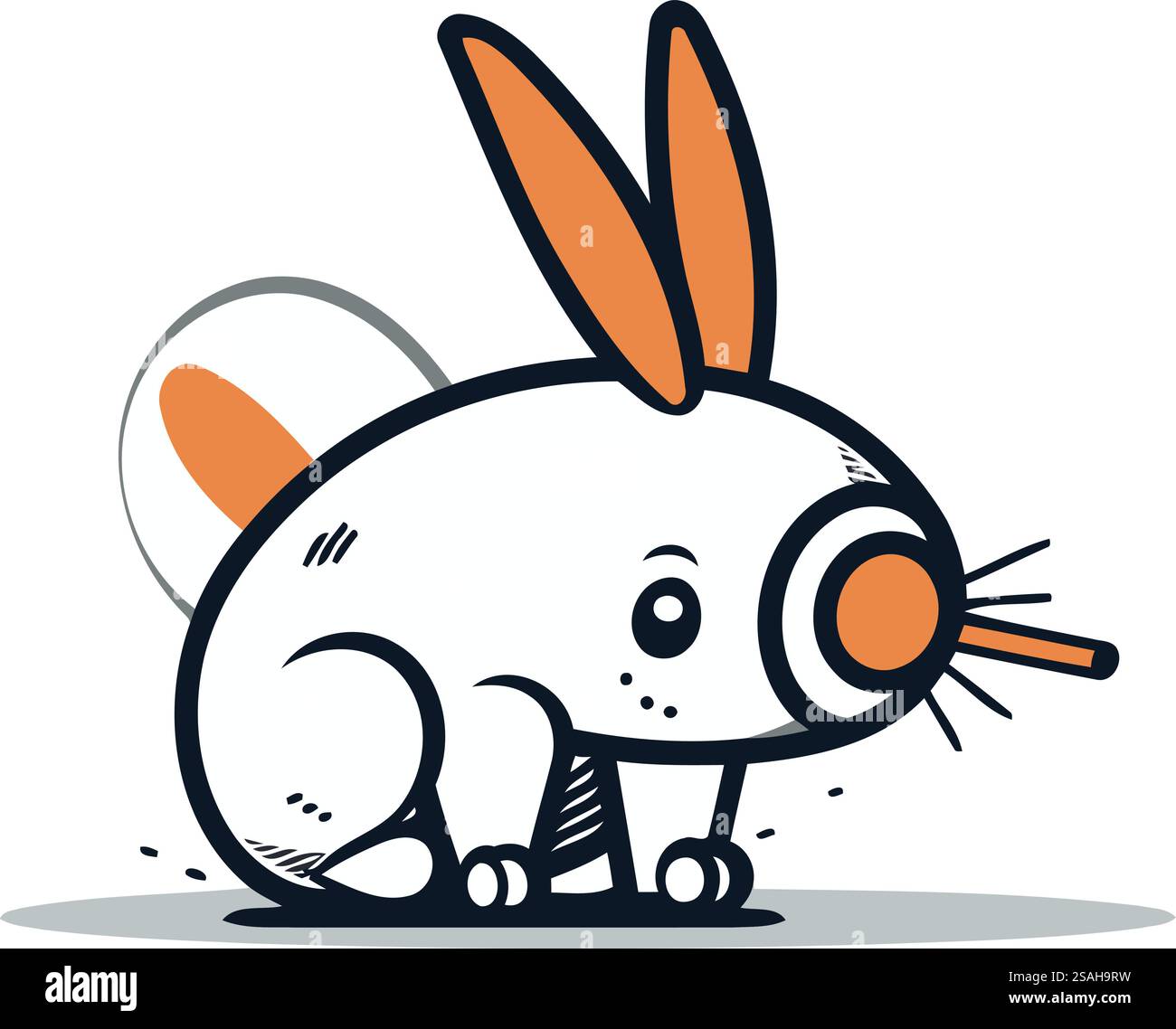 Funny rabbit. Vector illustration in cartoon style. Isolated on white ...