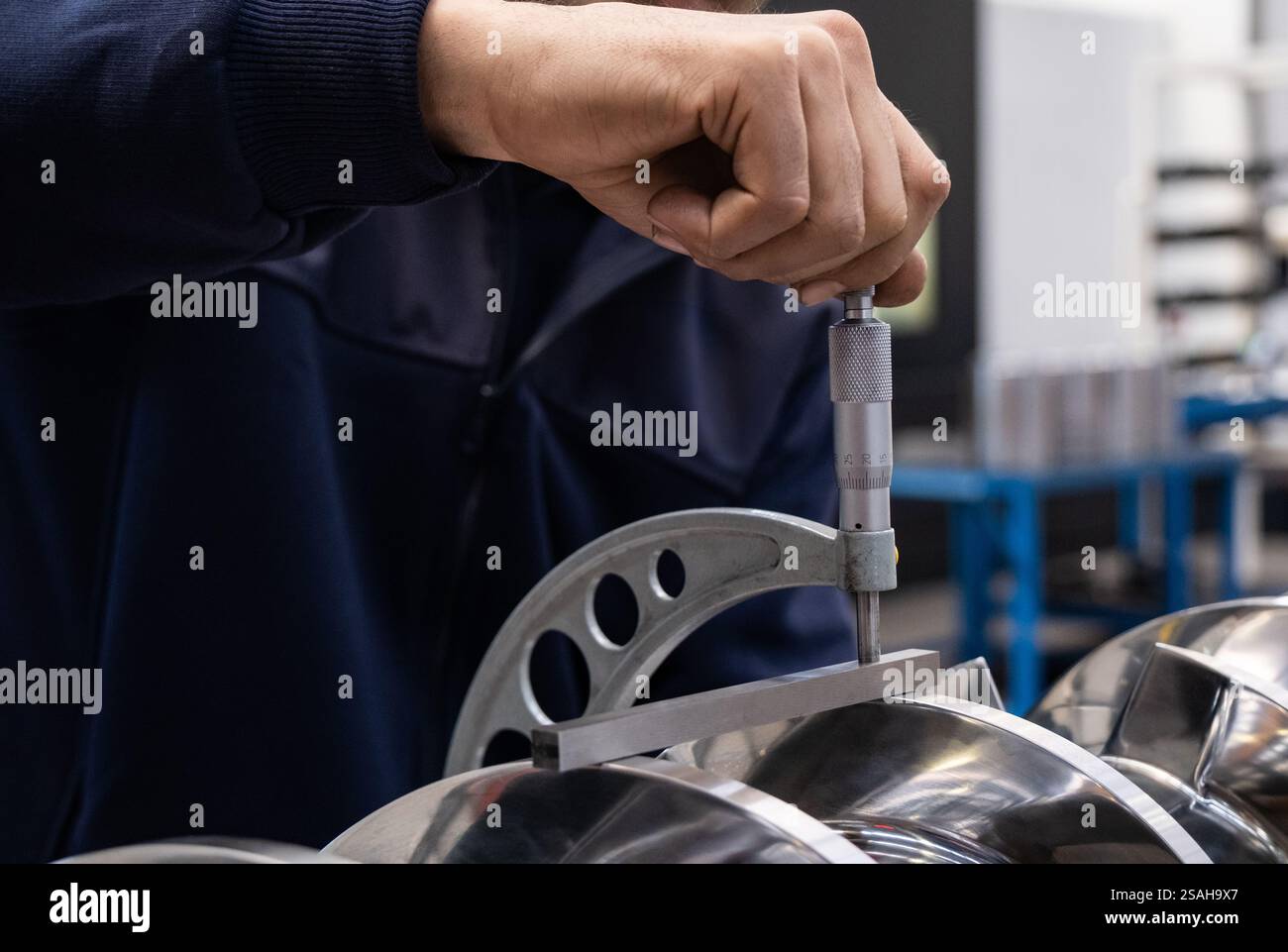 Professional quality control inspector conduct safety inspection on ...