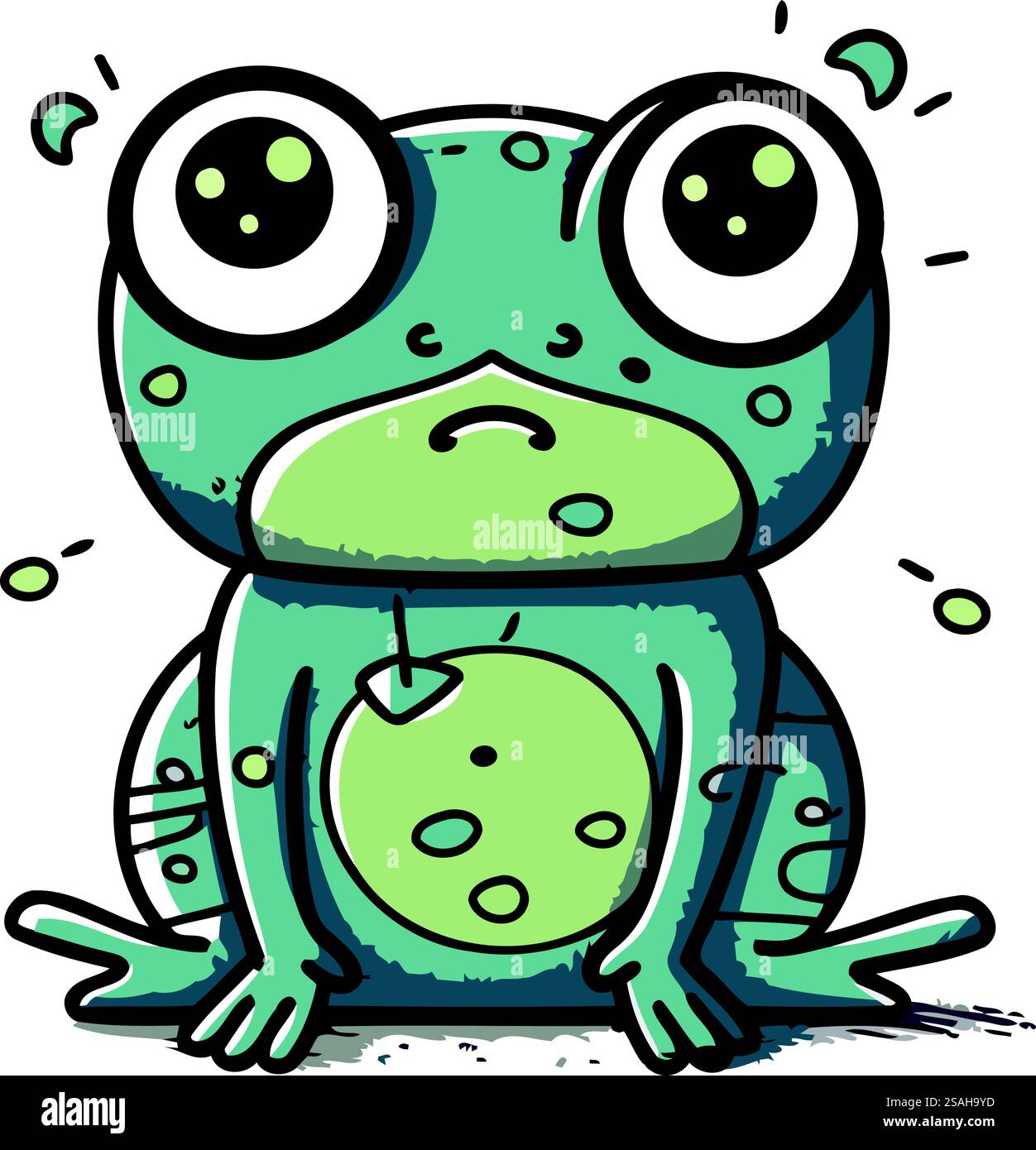 Cute cartoon frog. Vector illustration isolated on a white background ...