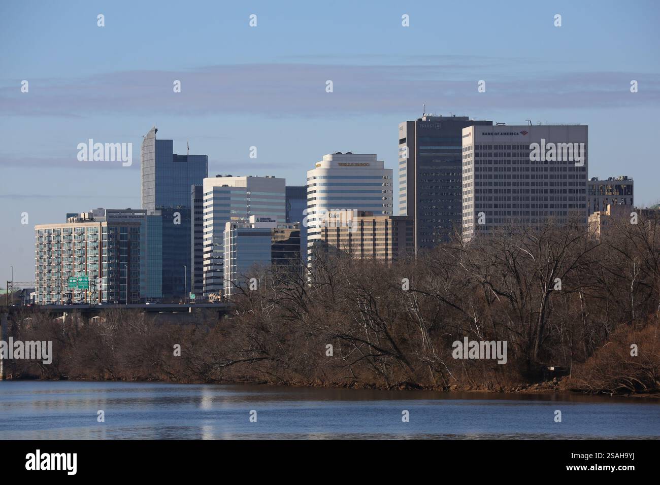 Richmond, Virginia skyline on the James River. This city features ...