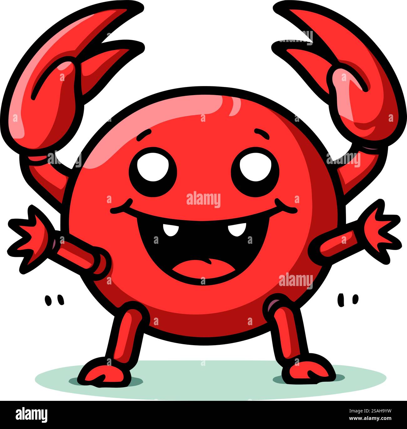 Cute crab cartoon character vector illustration. Isolated on white ...