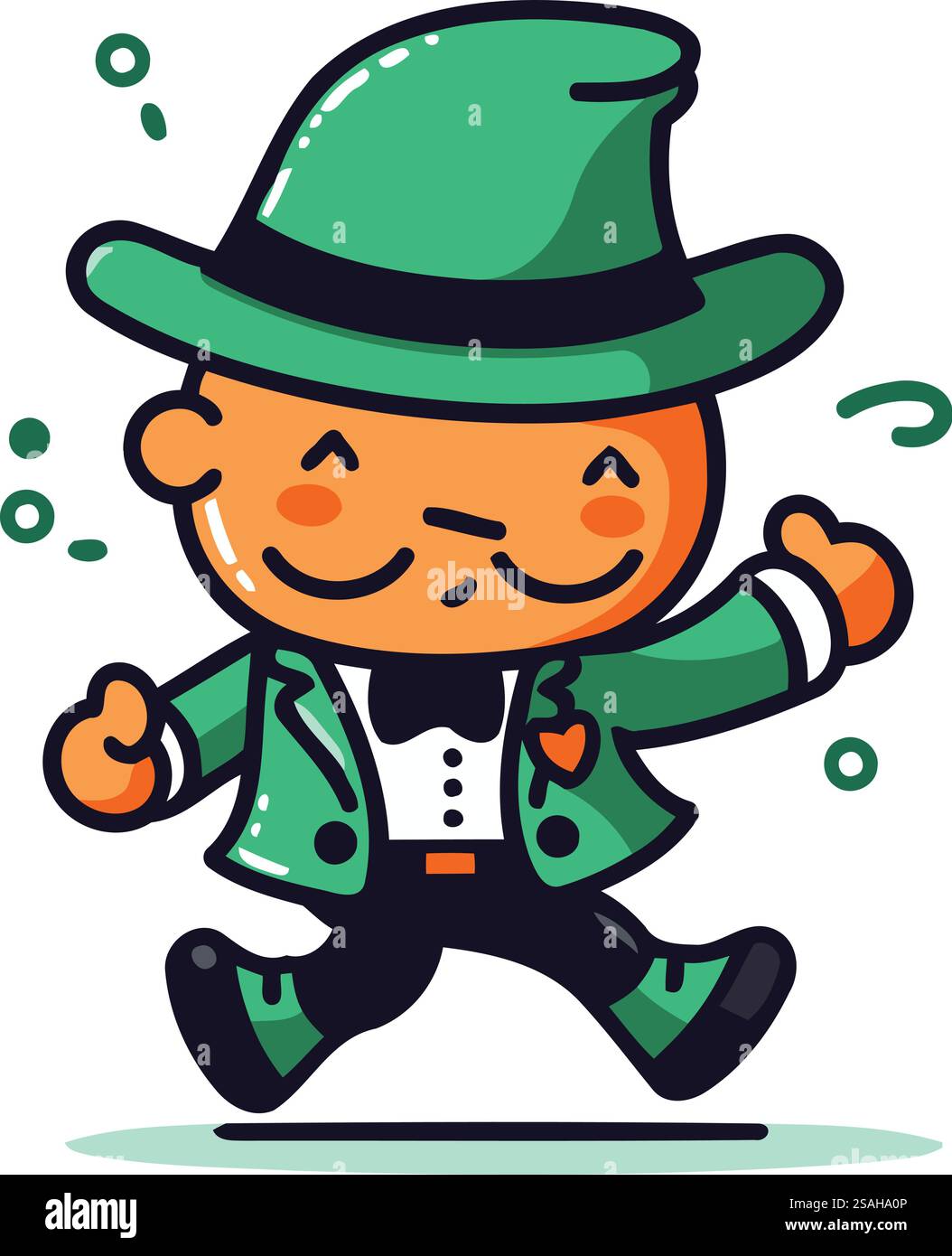 Leprechaun Running Vector. Cute Cartoon Style Character Stock Vector ...