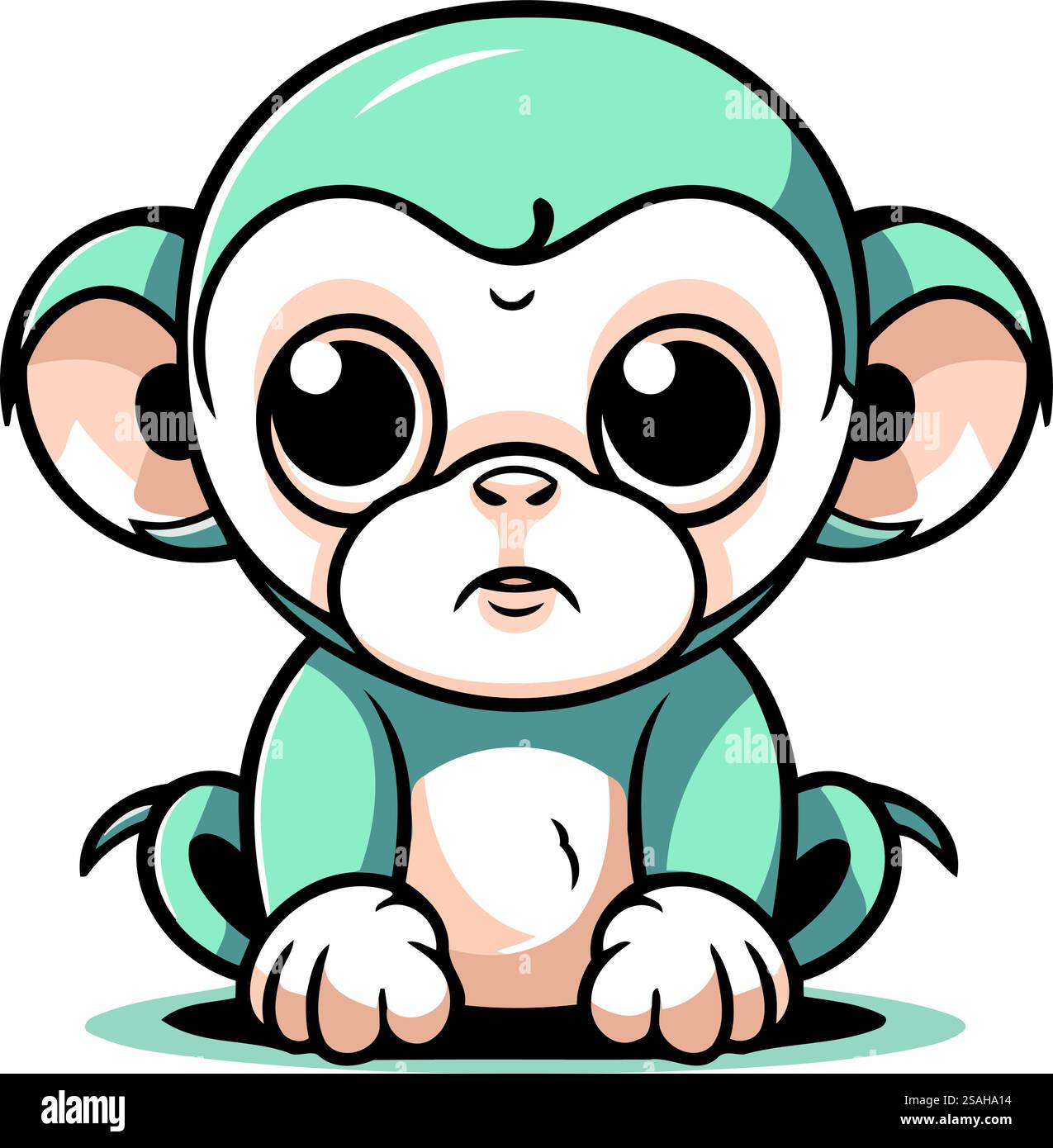 Cute little monkey. Vector illustration. Isolated on white background ...