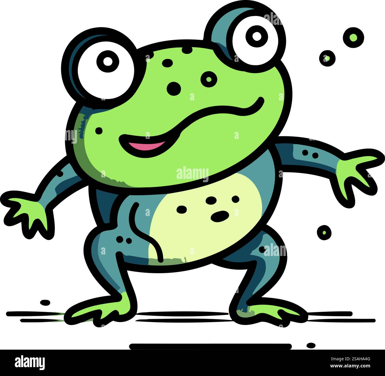 Frog cartoon vector illustration. Cute funny frog character. Vector ...