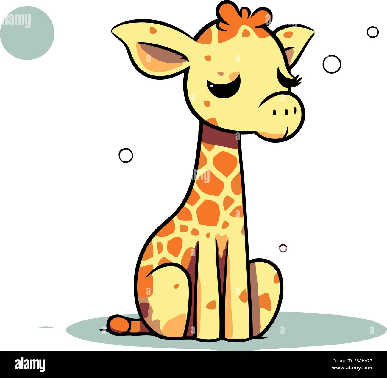 Funny cartoon giraffe. Vector illustration of a cute giraffe Stock ...