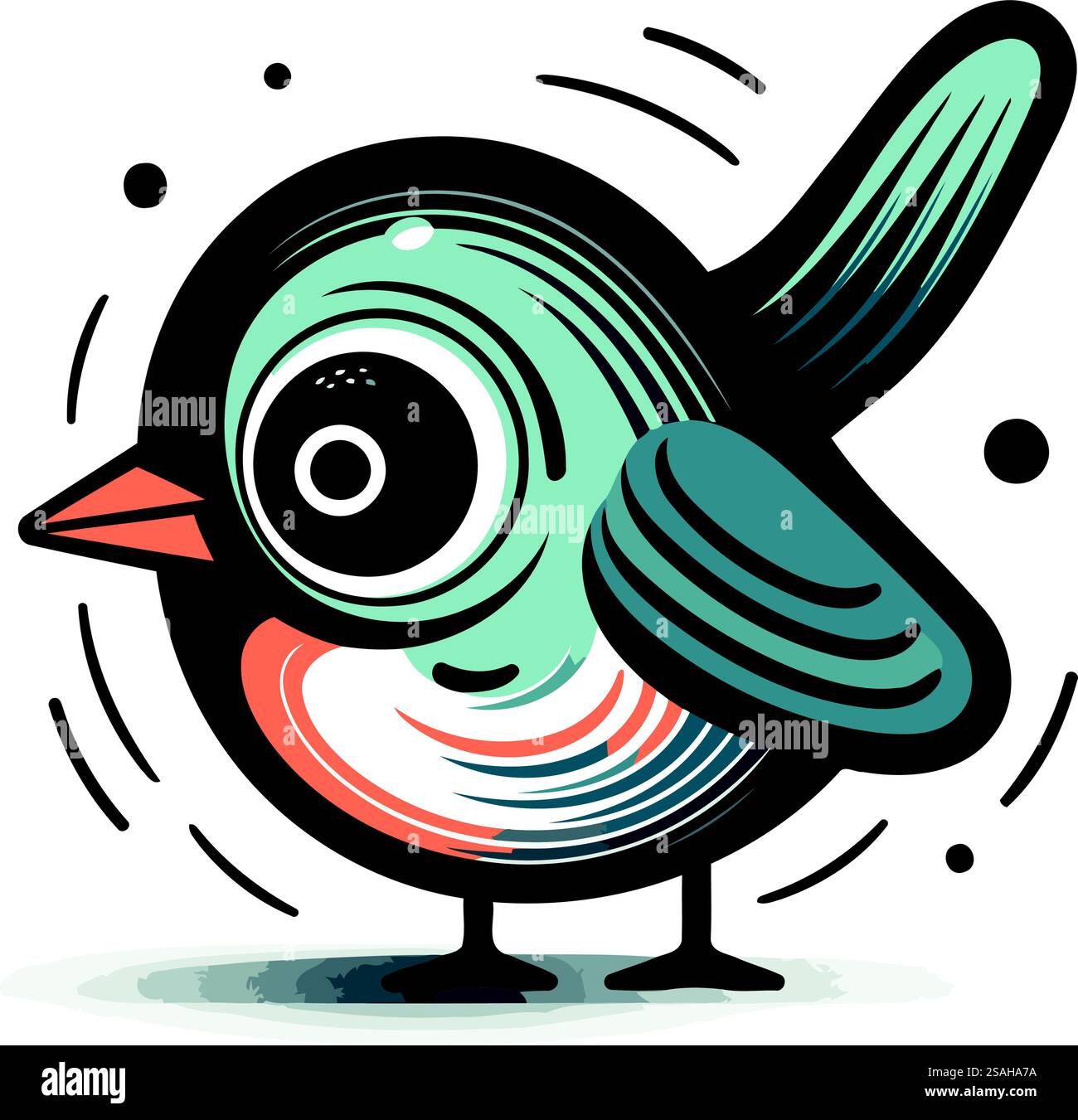 Vector illustration of a cute cartoon robin. Cute bird Stock Vector ...