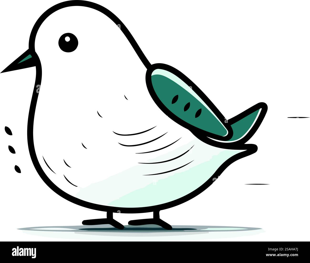 Cute doodle dove isolated on white background. Vector illustration ...