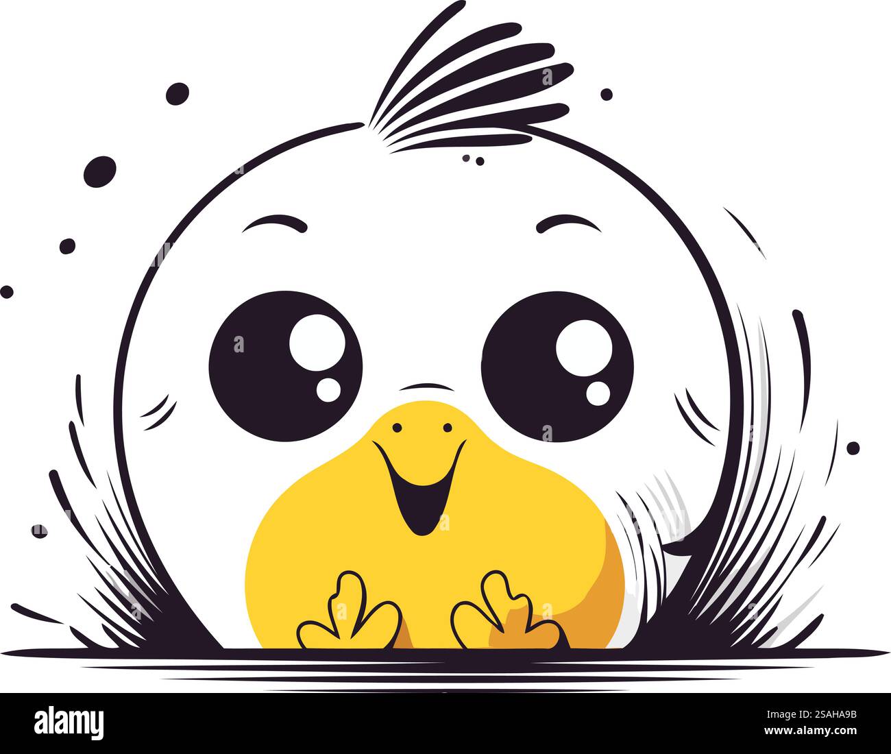 Cute baby penguin. vector illustration. hand drawn style Stock Vector ...