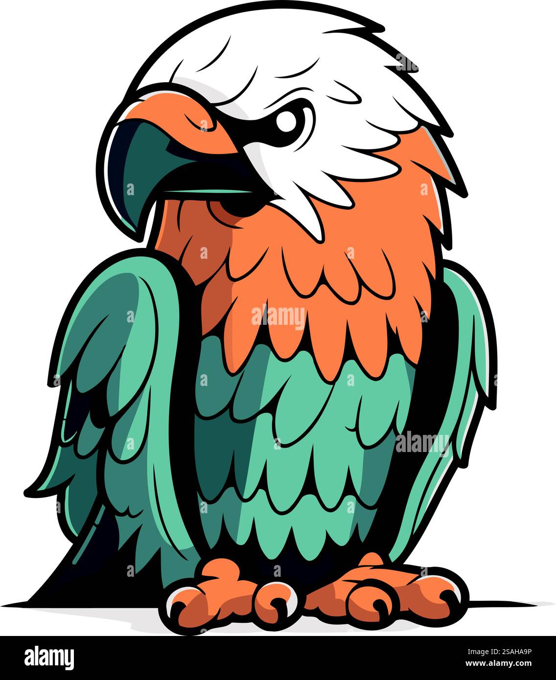 Eagle. Vector illustration. Isolated on white background. Cartoon style ...