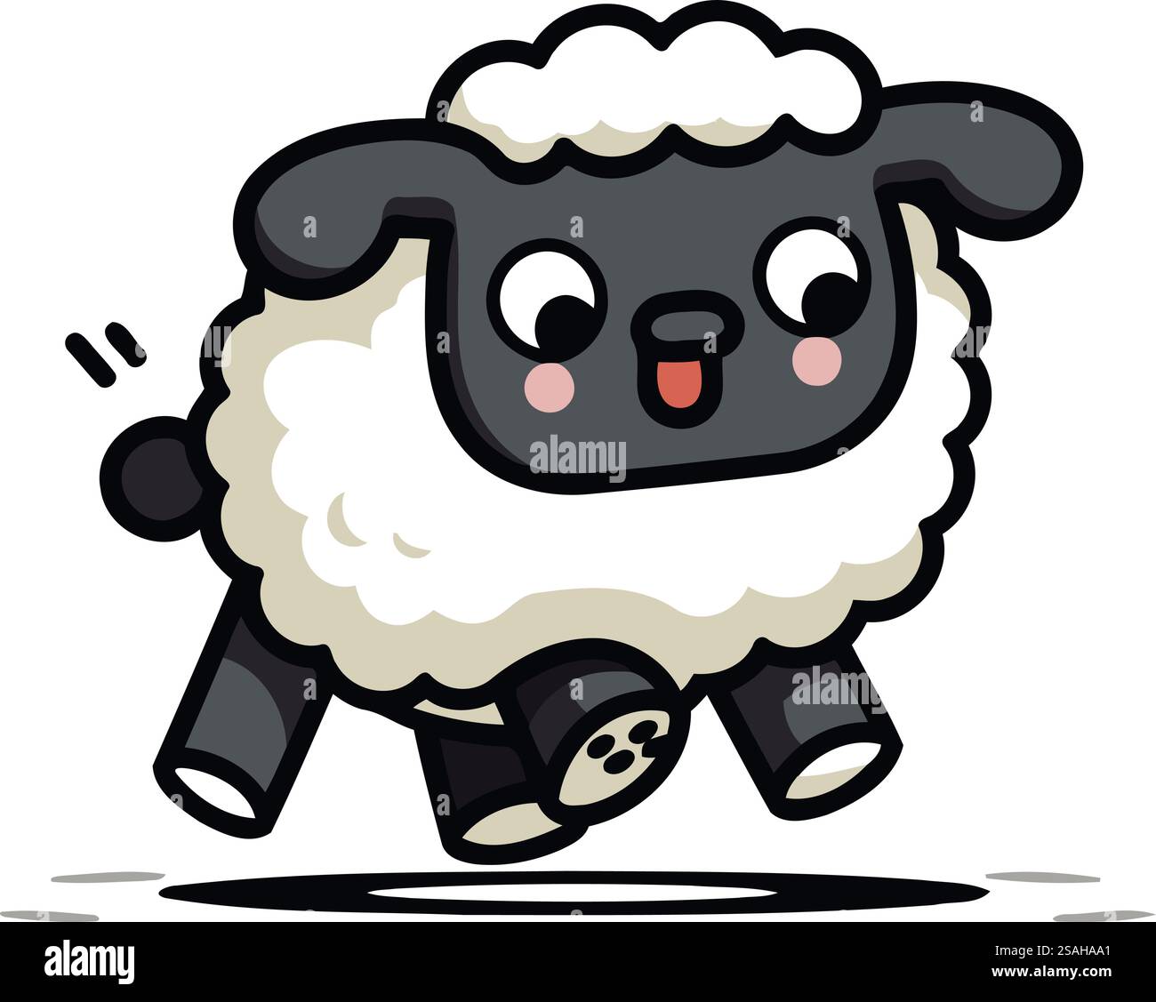 Cute Sheep Running Cartoon Vector Illustration Stock Vector Image & Art ...