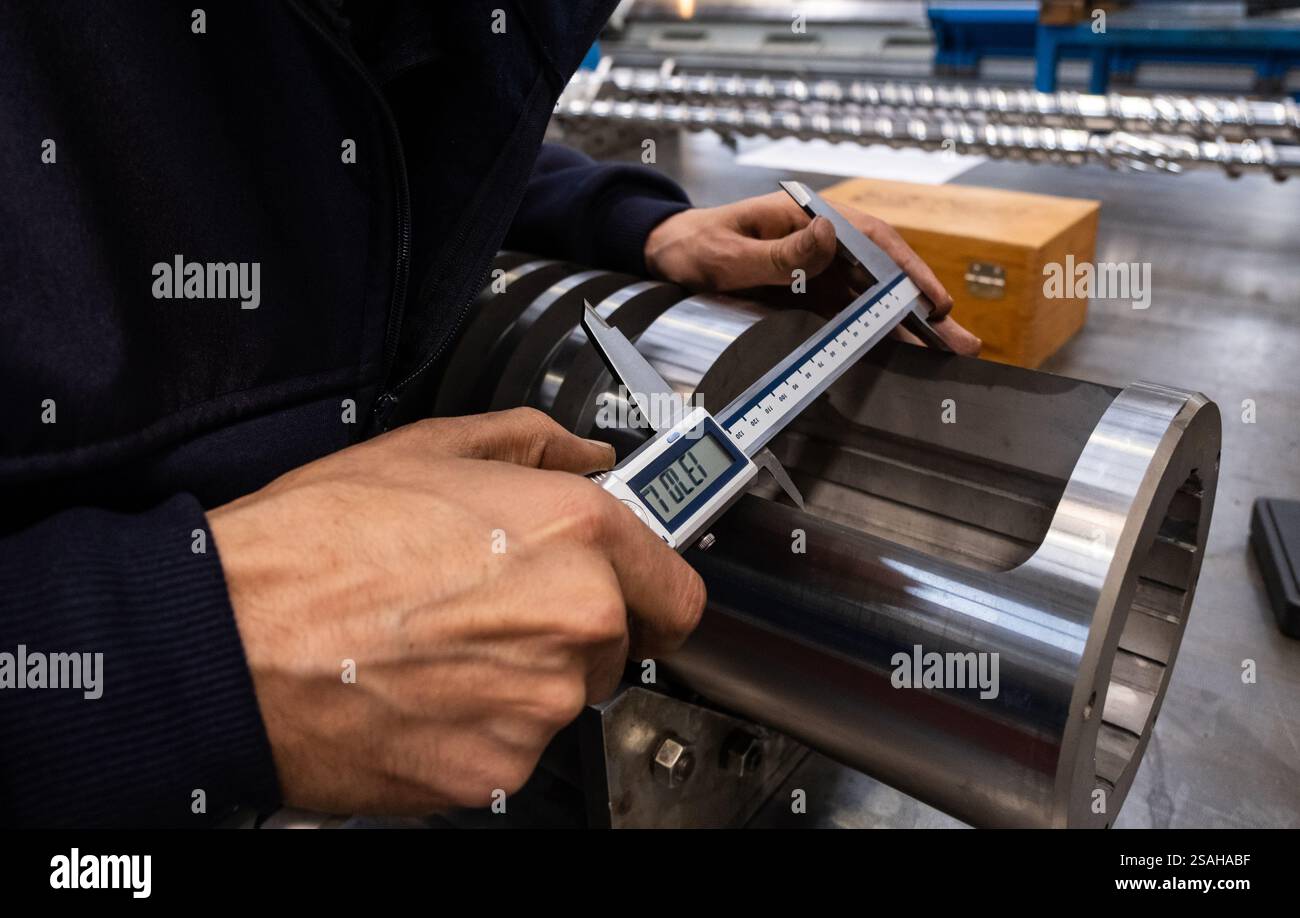 Professional quality control inspector conduct safety inspection on ...