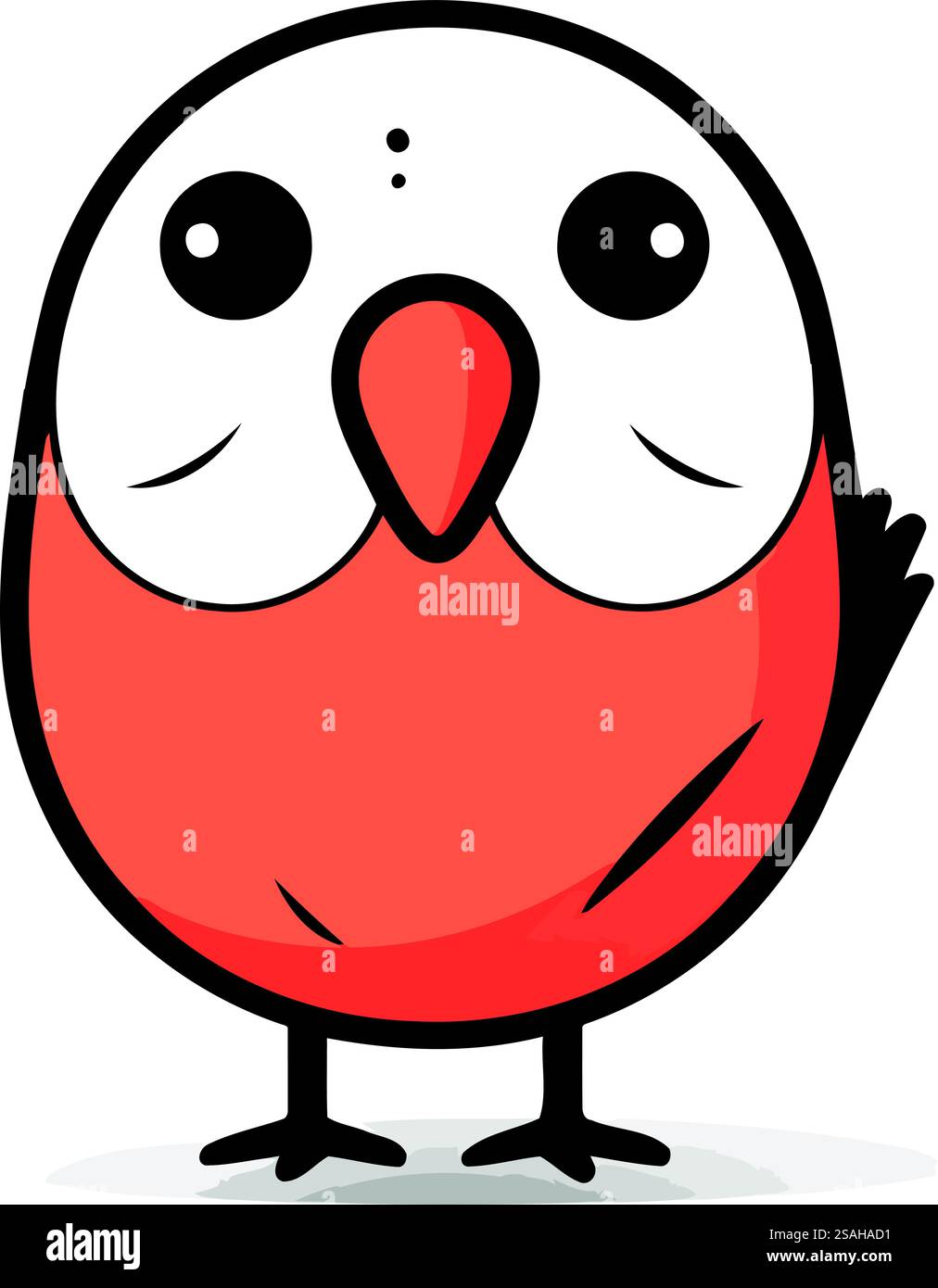 Cute cartoon bird with big eyes. Vector illustration isolated on white ...
