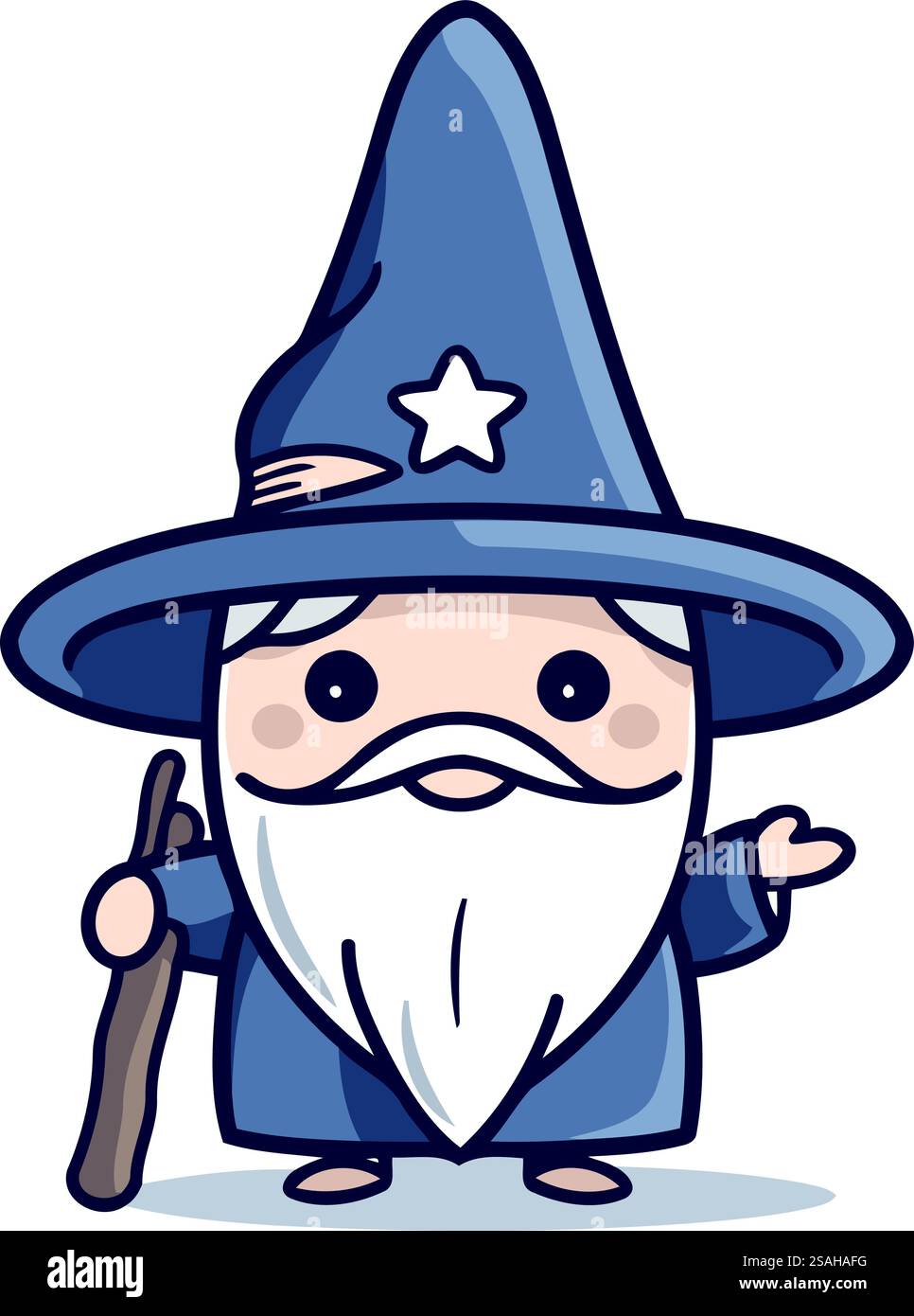 Witch character cartoon style vector illustration. Cute wizard mascot ...