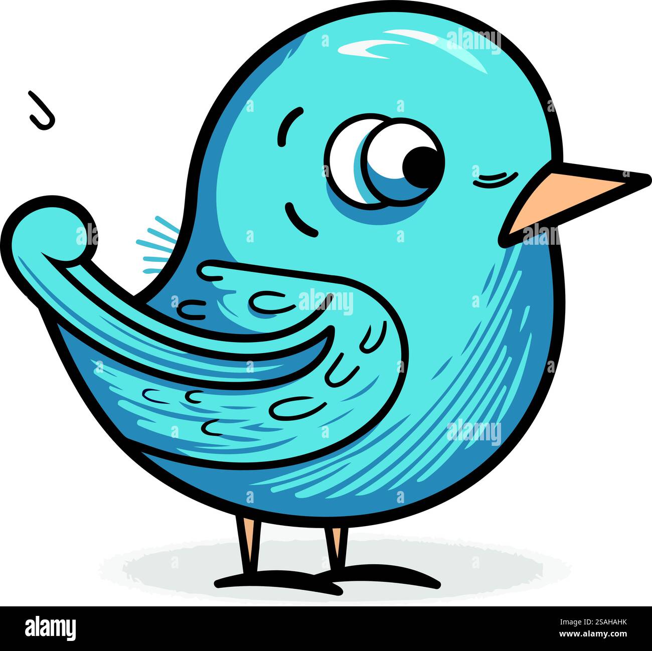 Blue Bird Cartoon Character. Vector Illustration Isolated On White ...