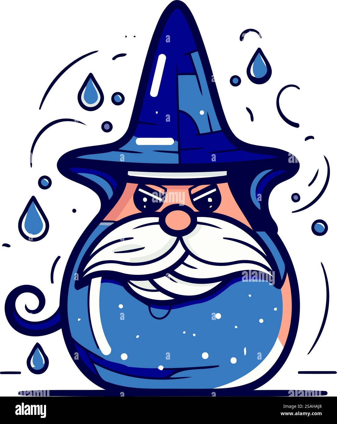 Cartoon witch with a magic potion. Vector illustration in a flat style ...