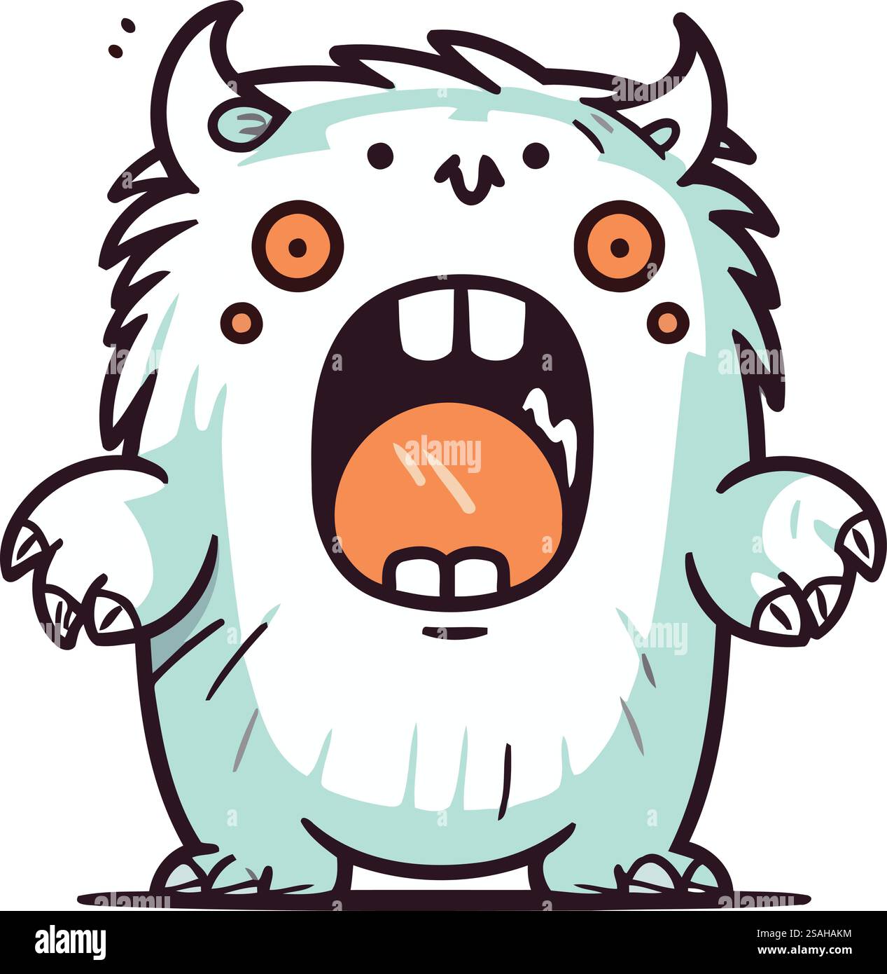 Funny cartoon monster. Vector illustration. Isolated on white ...