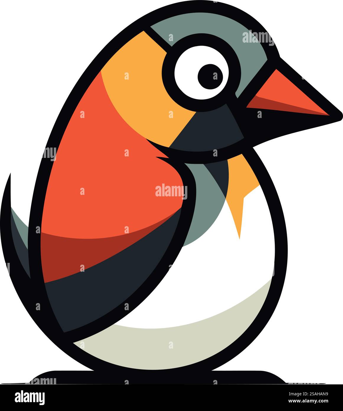 Cute cartoon penguin isolated on white background. Vector illustration ...