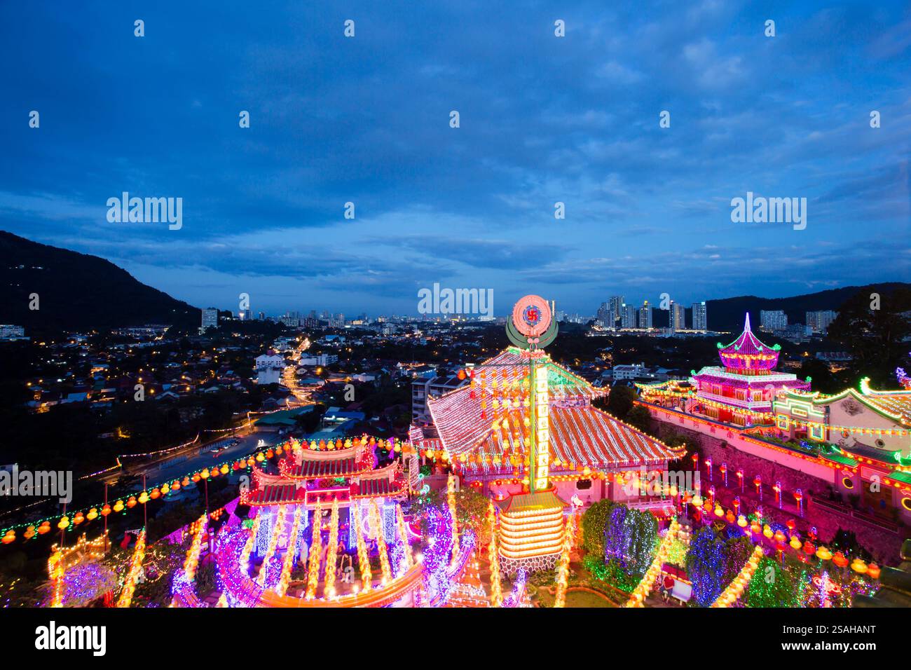 Penang, Malaysia - February 15, 2017: Chinese New Year illuminated ...