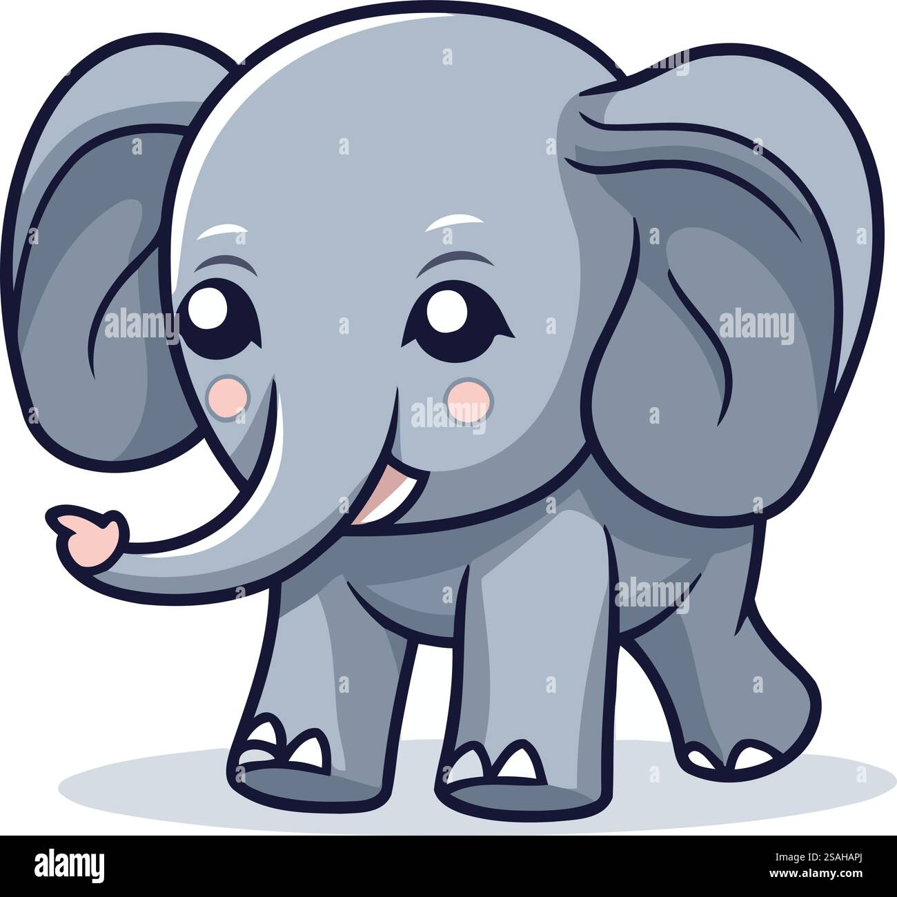 cute little elephant cartoon vector illustration graphic design. eps10 ...